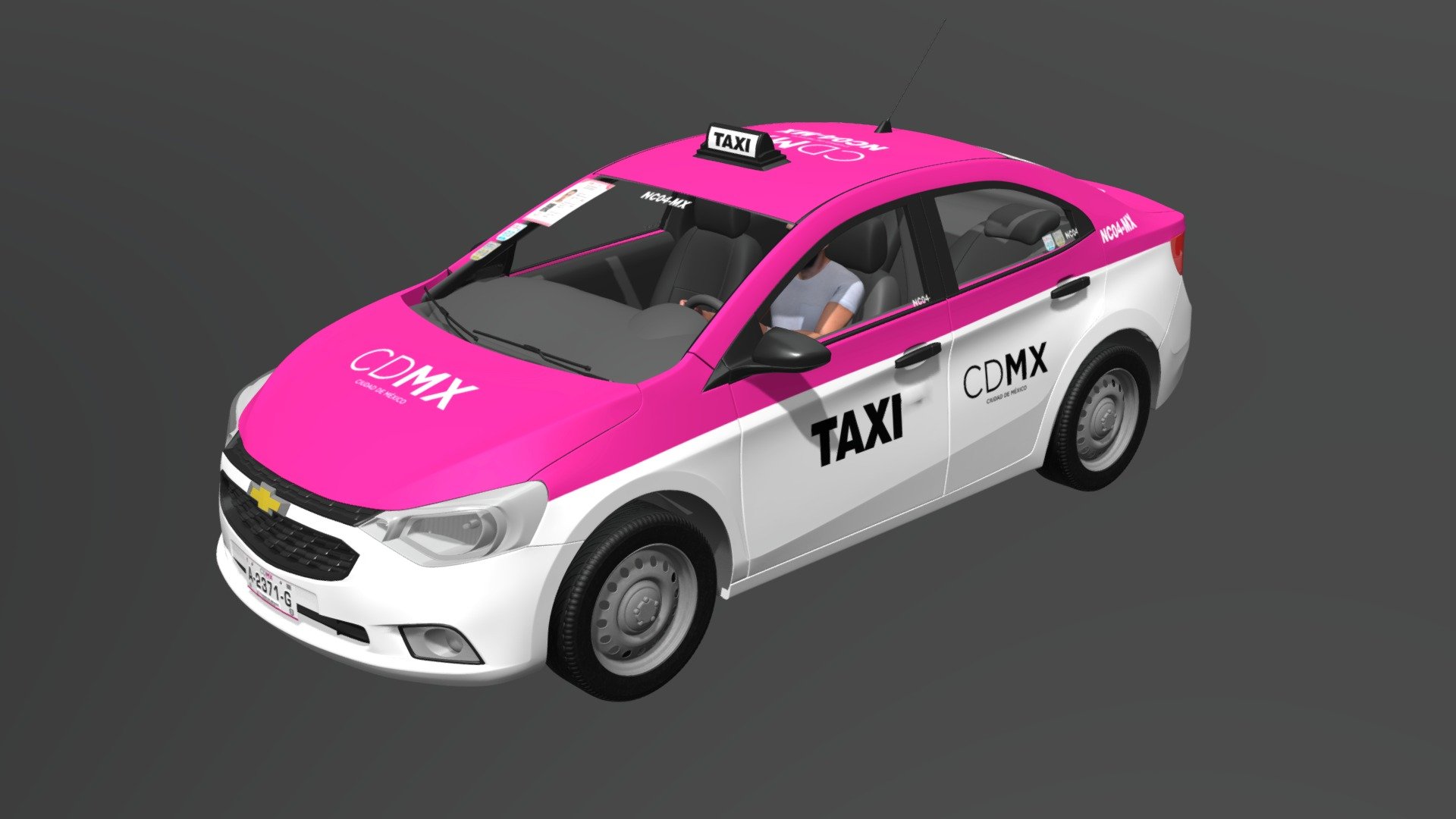 Taxi CDMX Chevrolet Aveo - Buy Royalty Free 3D model by Gov3dstudio [f6585ce] - Sketchfab Store