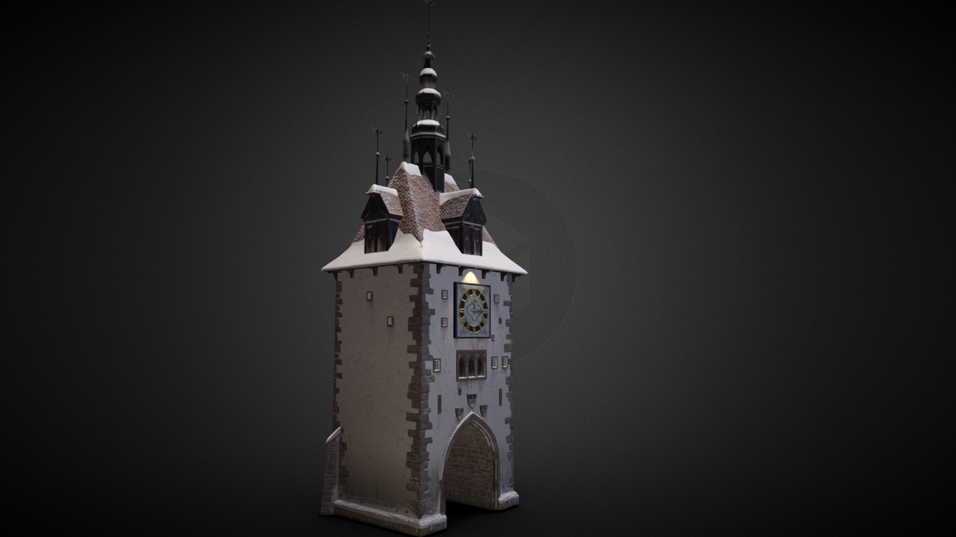 Gate Tower - Buy Royalty Free 3D model by Vaarg [f65b49c] - Sketchfab Store