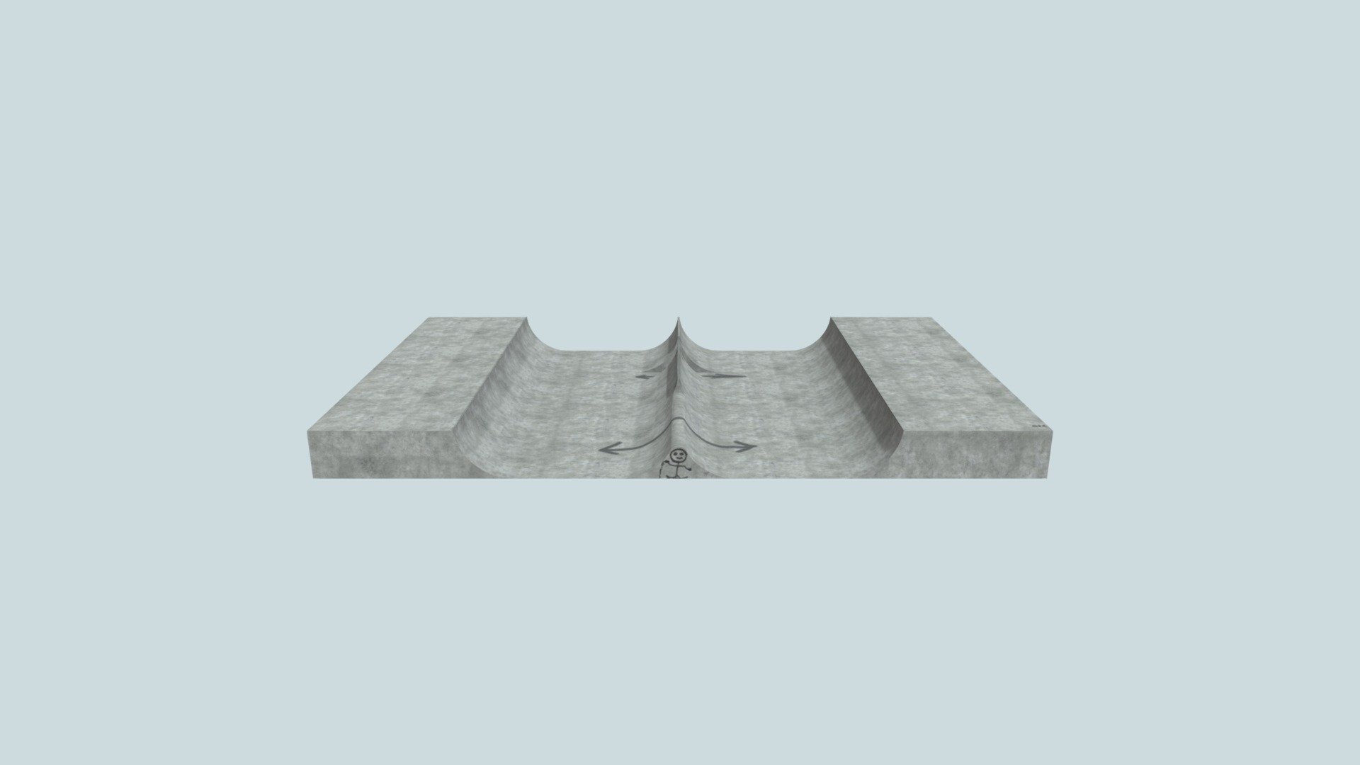 Skateboard Spine Ramp with Roll over and gap - Download Free 3D model ...