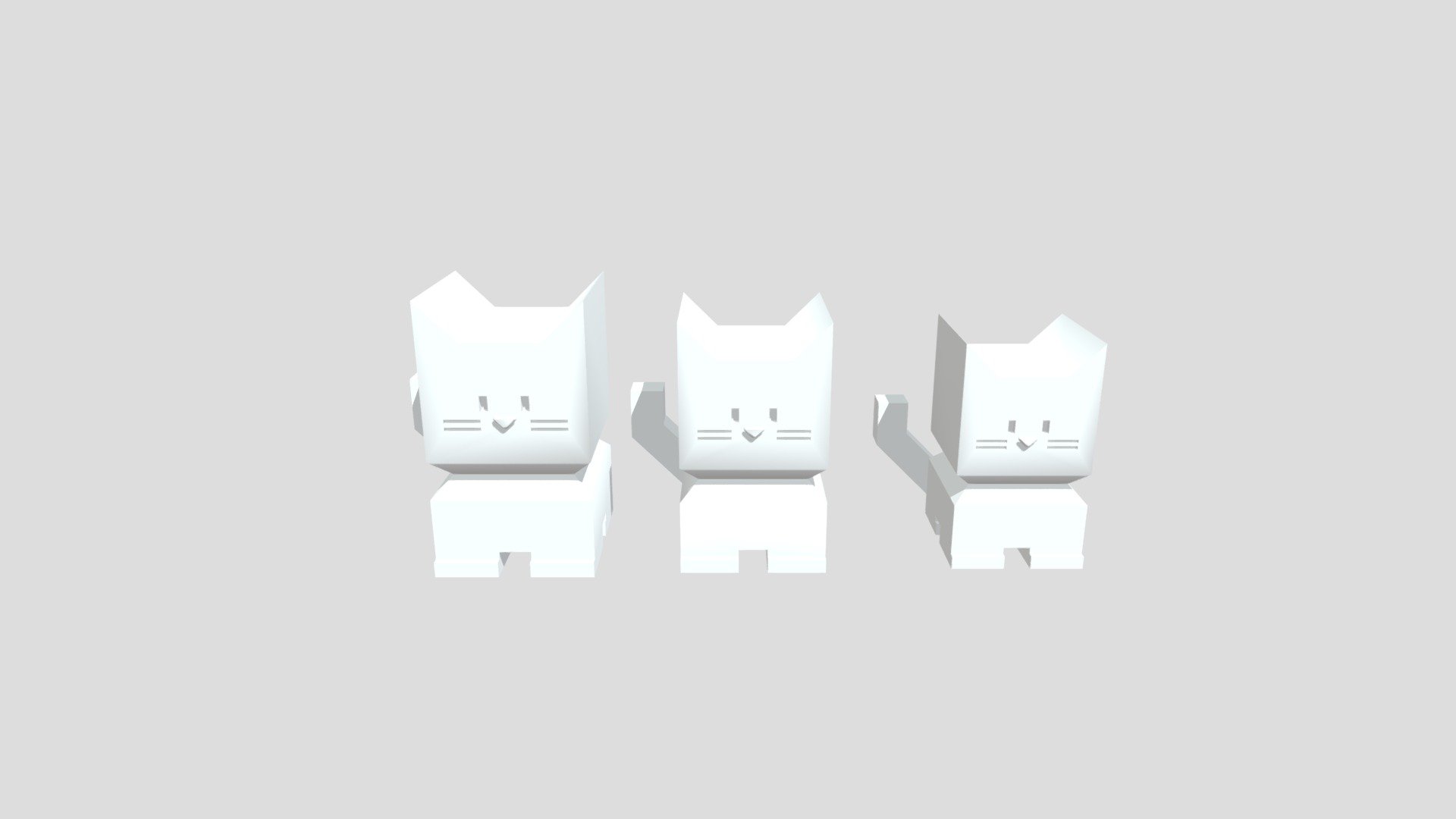 3 Cats for 3 friends (different sizes) - Download Free 3D model by matt ...