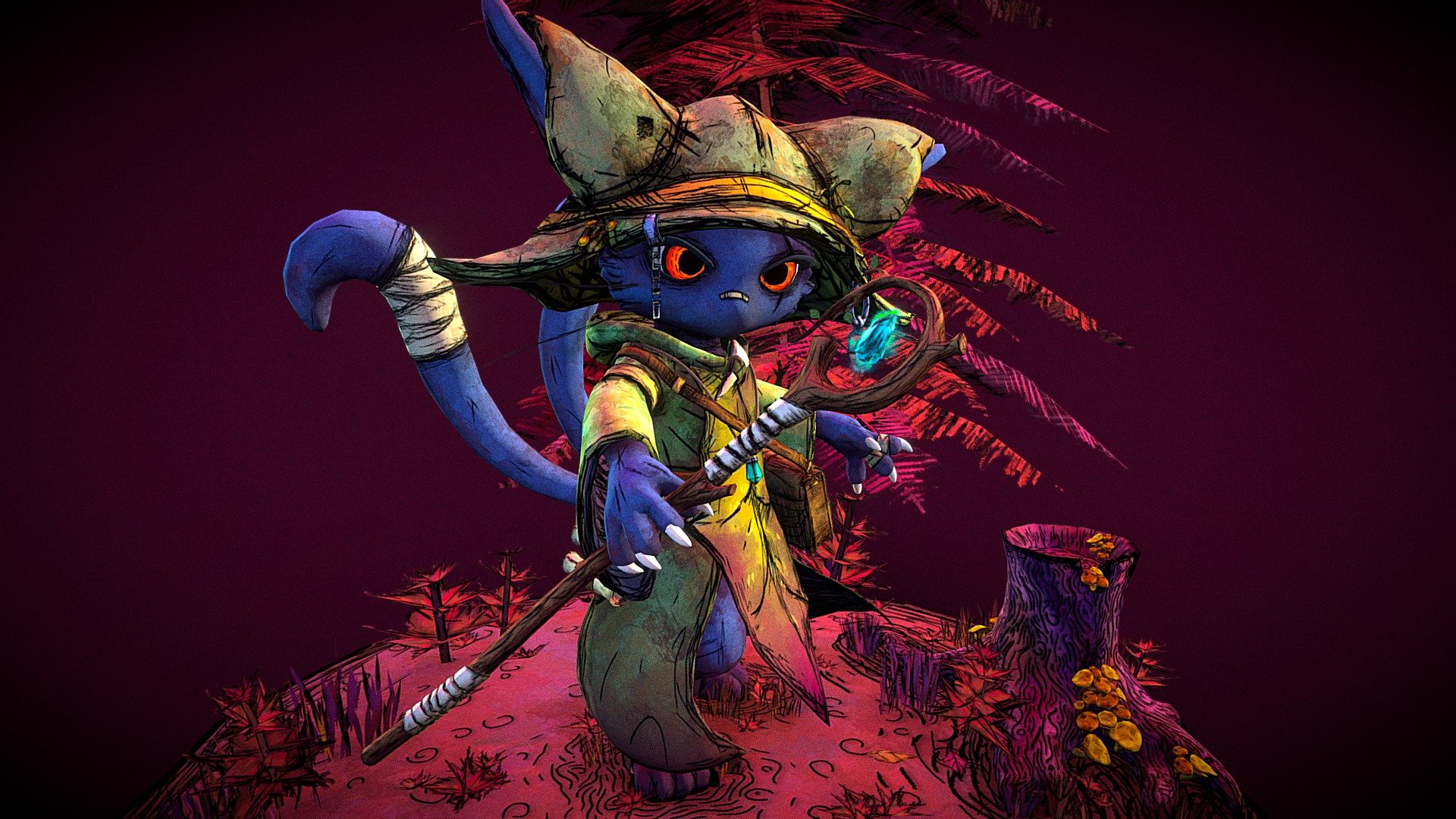 Mage cat (Hand Painted) - Download Free 3D model by Minh Nguyen (@Minh ...