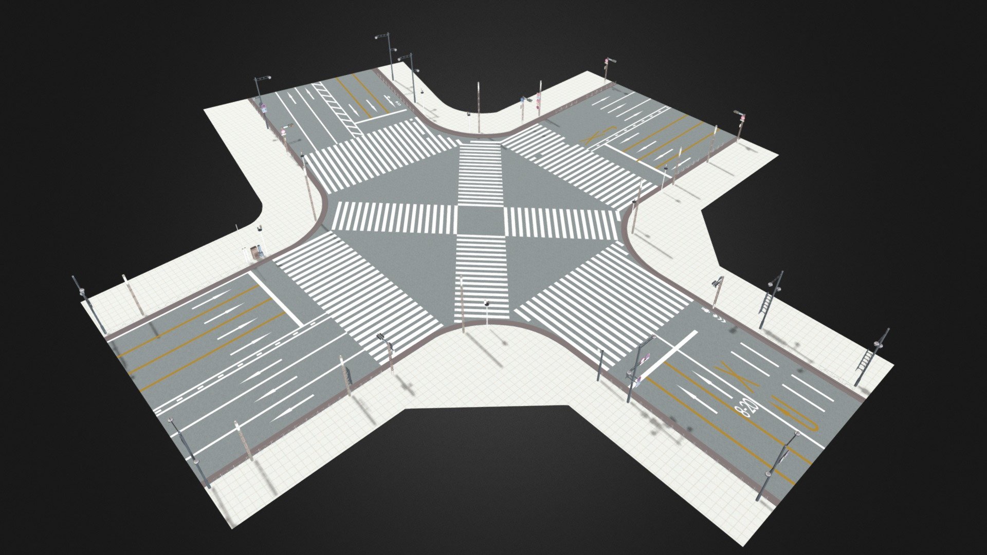 Sukiyabashi Crossing Ginza Tokyo 3d model - 3D model by nuralam018 ...
