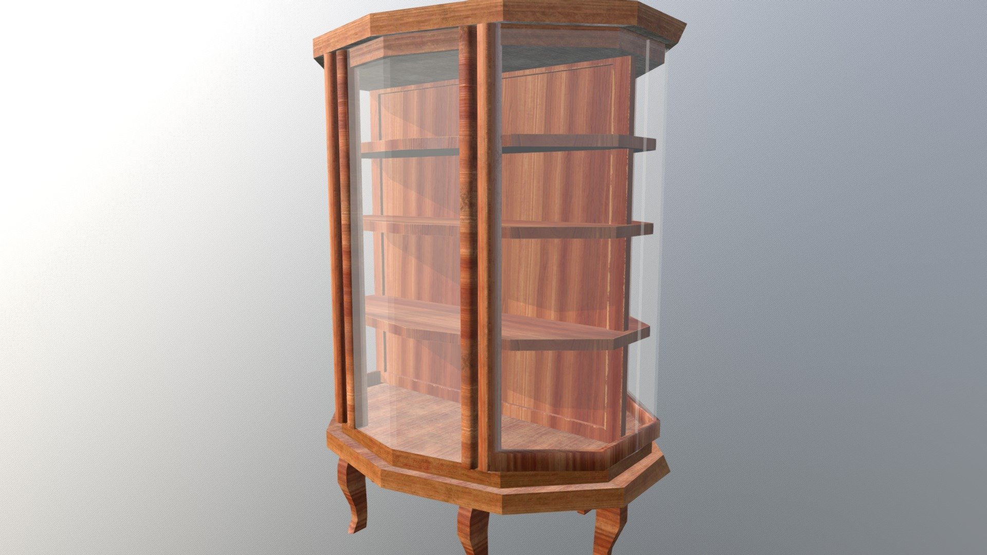 Vintage Wooden Display Case (lowpoly) - 3D model by Dami3d [f66618f ...