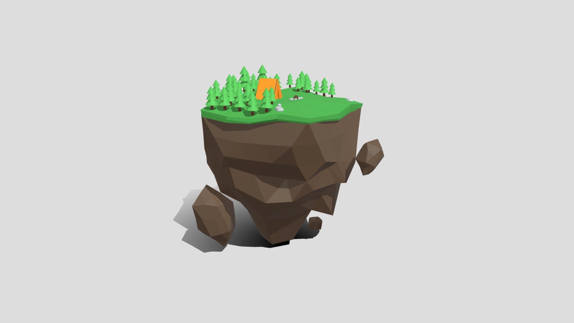 Low Poly Floating Island - 3D model by oiily [f66968d] - Sketchfab