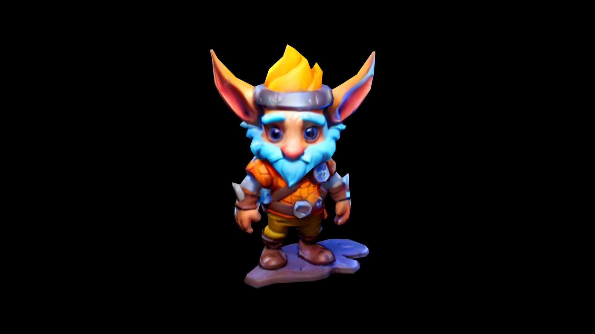 a cartoon character with a blue beard and ora - Download Free 3D model ...