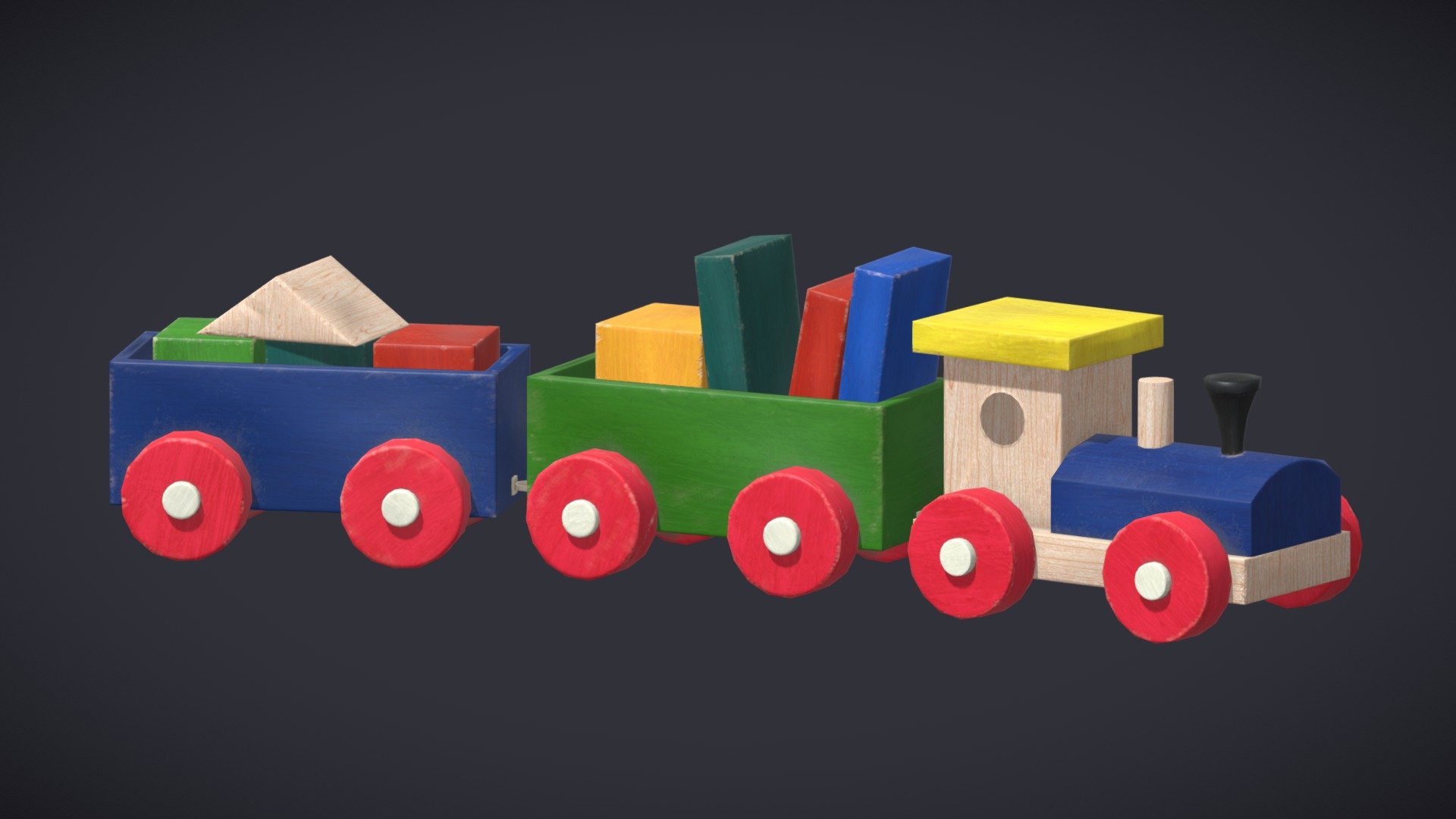 Wooden Toy Train - 3D model by Katerina Novakova (@KaterinaNovakova ...