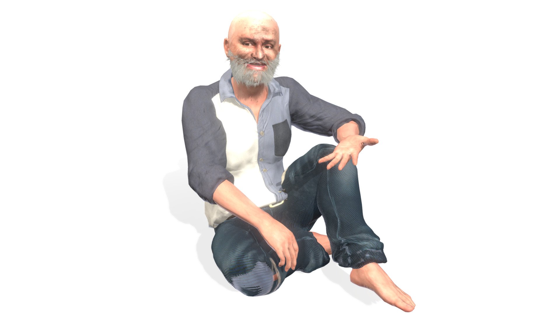homeless man ( Rigged & Blendshapes ) - Buy Royalty Free 3D model by ...