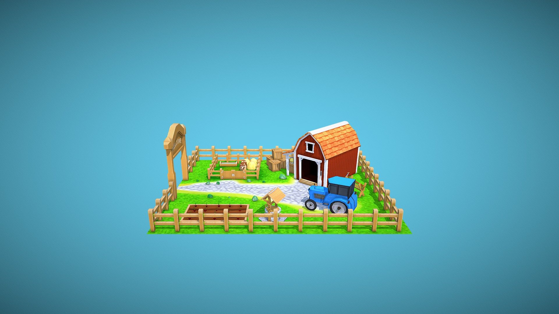 Funny Farm Low poly - 3D model by lexer93 [f673230] - Sketchfab