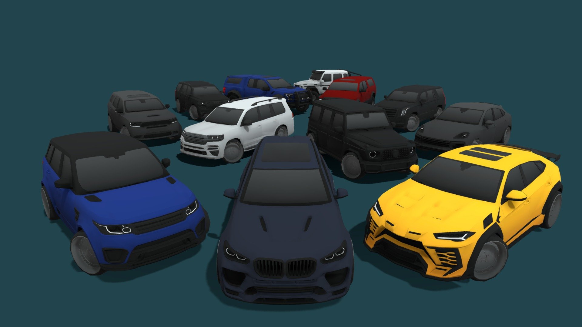STYLIZED SUV CARS PACK - Buy Royalty Free 3D model by Phazan Product ...
