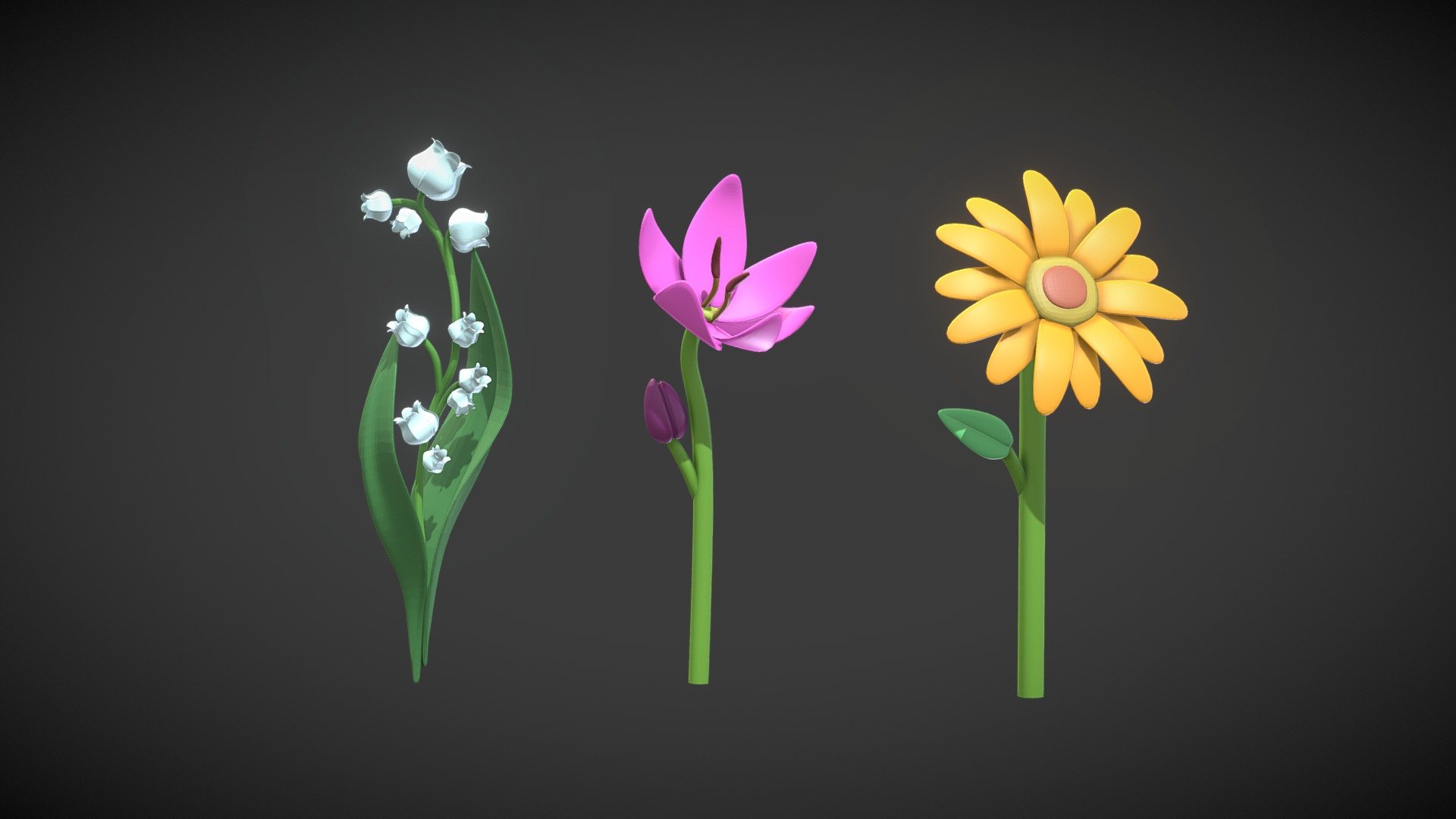 Flowers 🌸🌷🌼 - Buy Royalty Free 3D model by tkkjee [f681c06] - Sketchfab ...