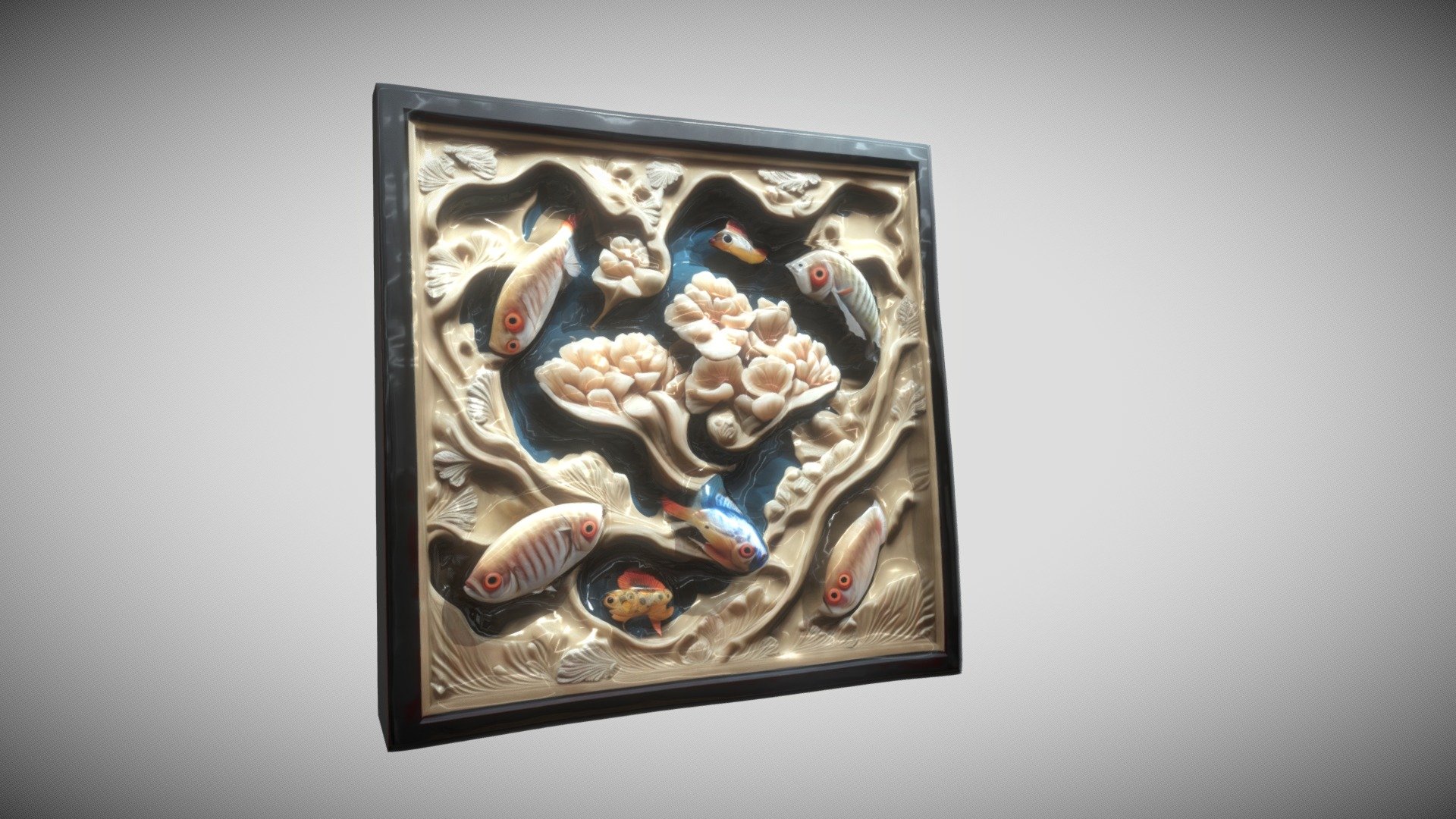 Fish relief framed wall art - Buy Royalty Free 3D model by Dominic ...