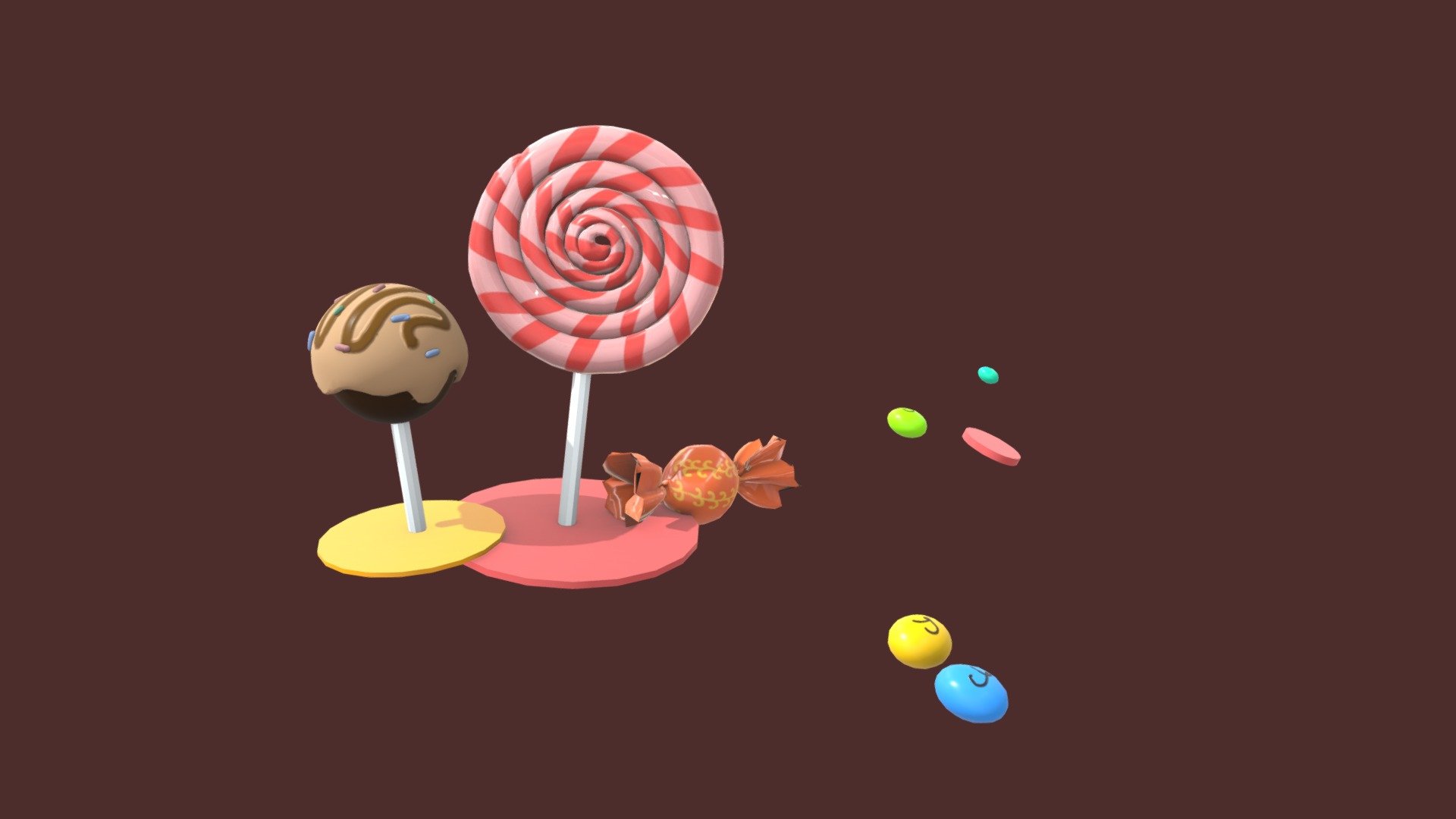 Sweets and candies - 3D model by Jre (@jrexes) [f686031] - Sketchfab