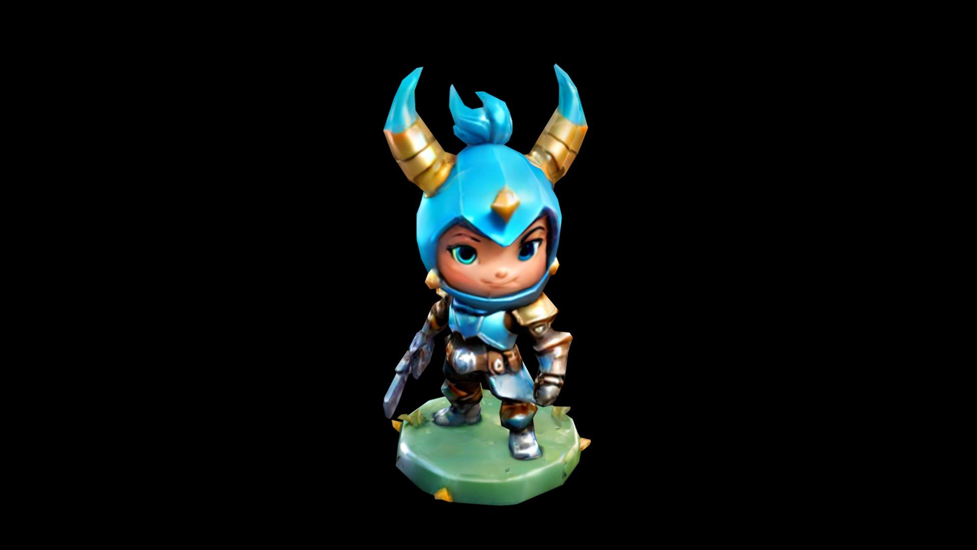 "Animated Warrior" A cartoon character wearing b - Download Free 3D ...