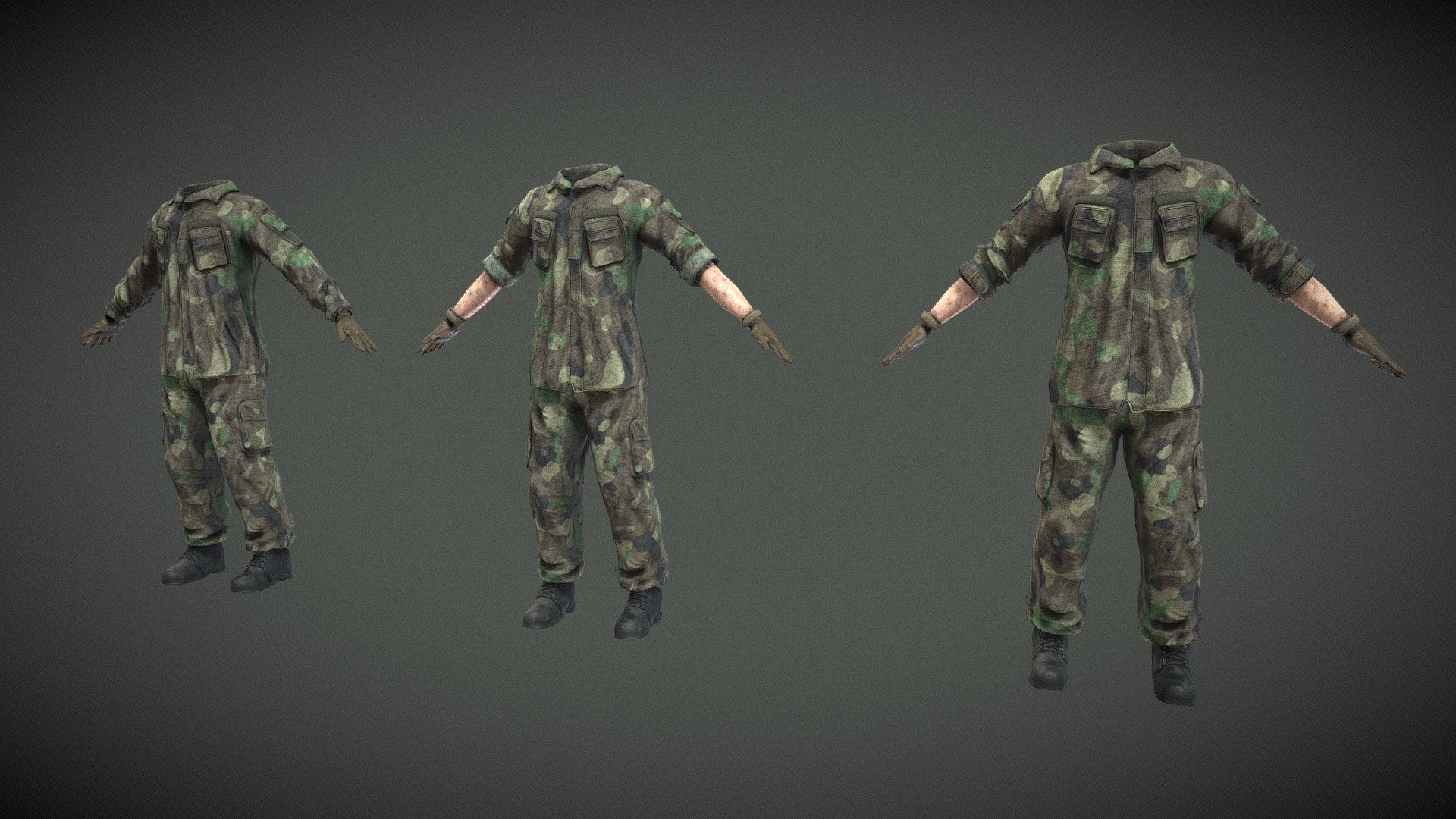 US Military Woodland Uniform M80 Variations - Buy Royalty Free 3D model ...