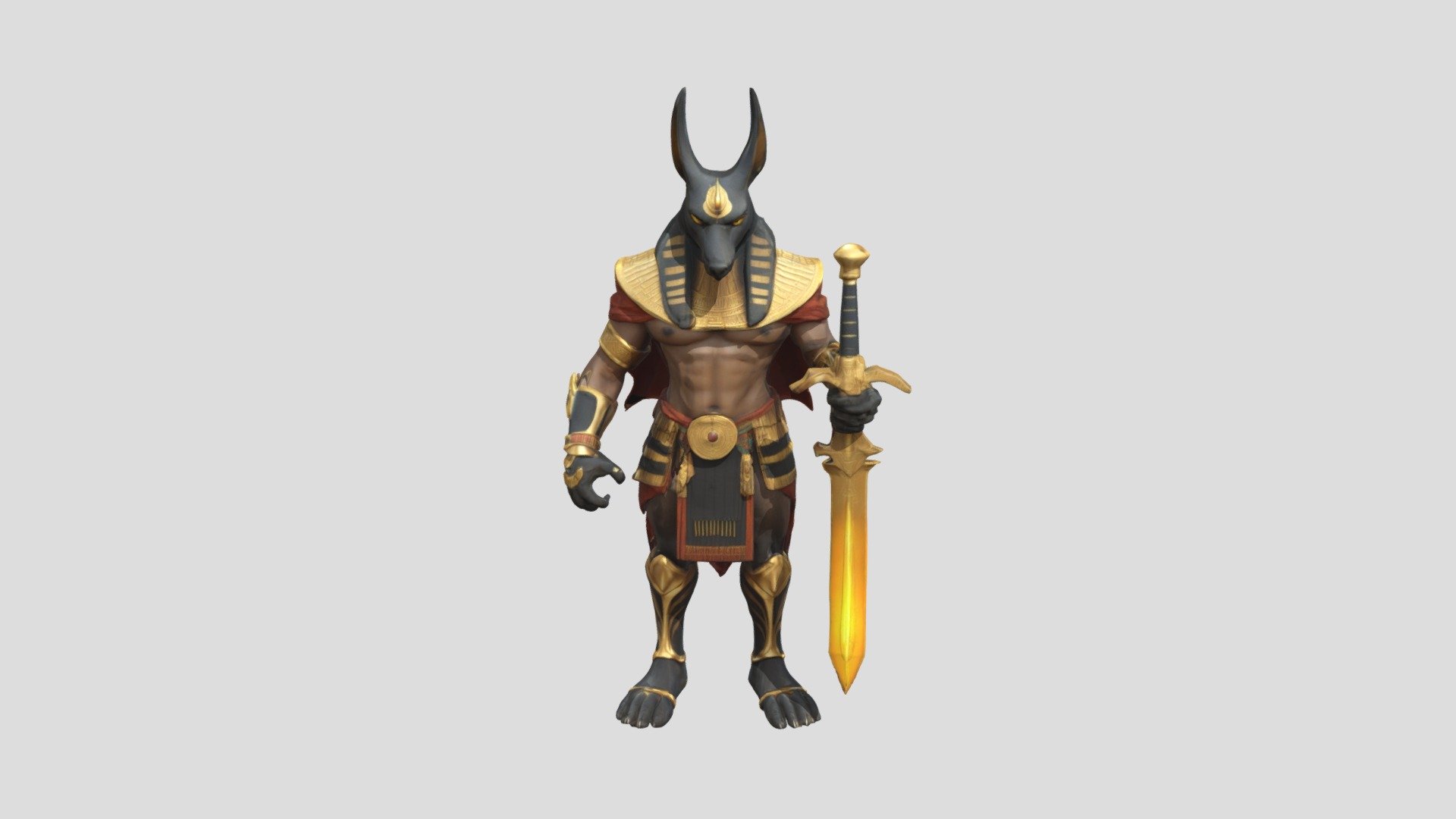 3d of a humanoid figure inspired by Anubis - Download Free 3D model by ...