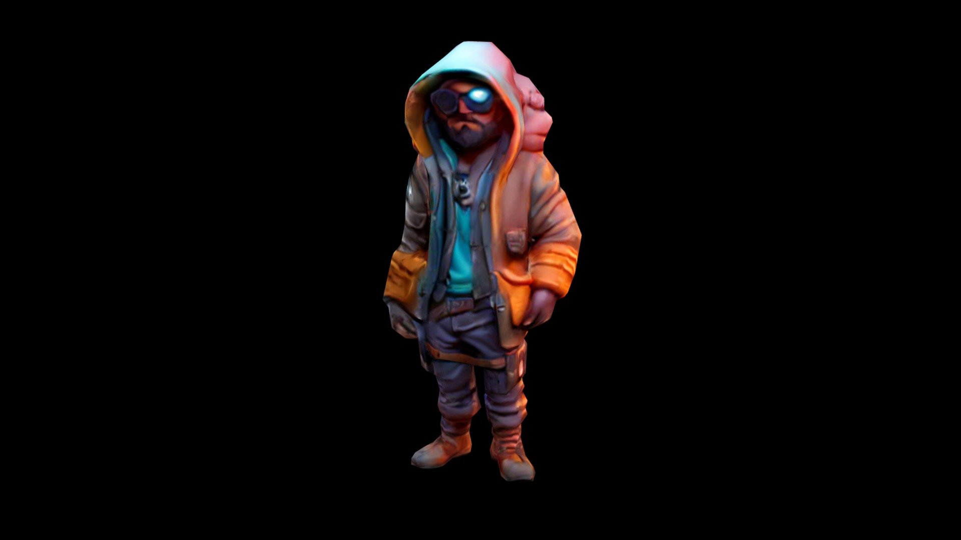An animated character wearing sunglasses and hol - Download Free 3D ...