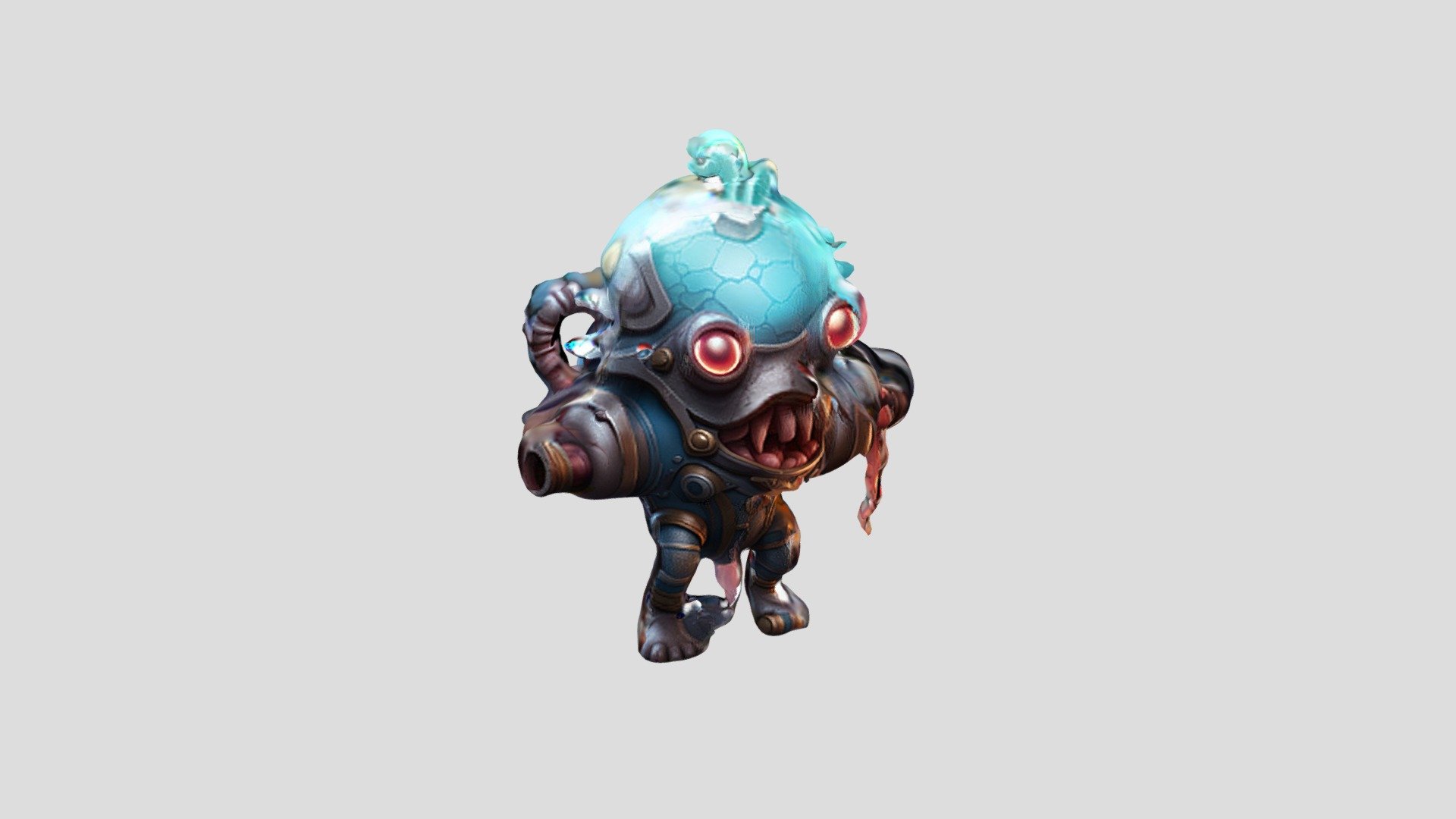 Blue Robot Monster A blue robot monster with - Download Free 3D model ...