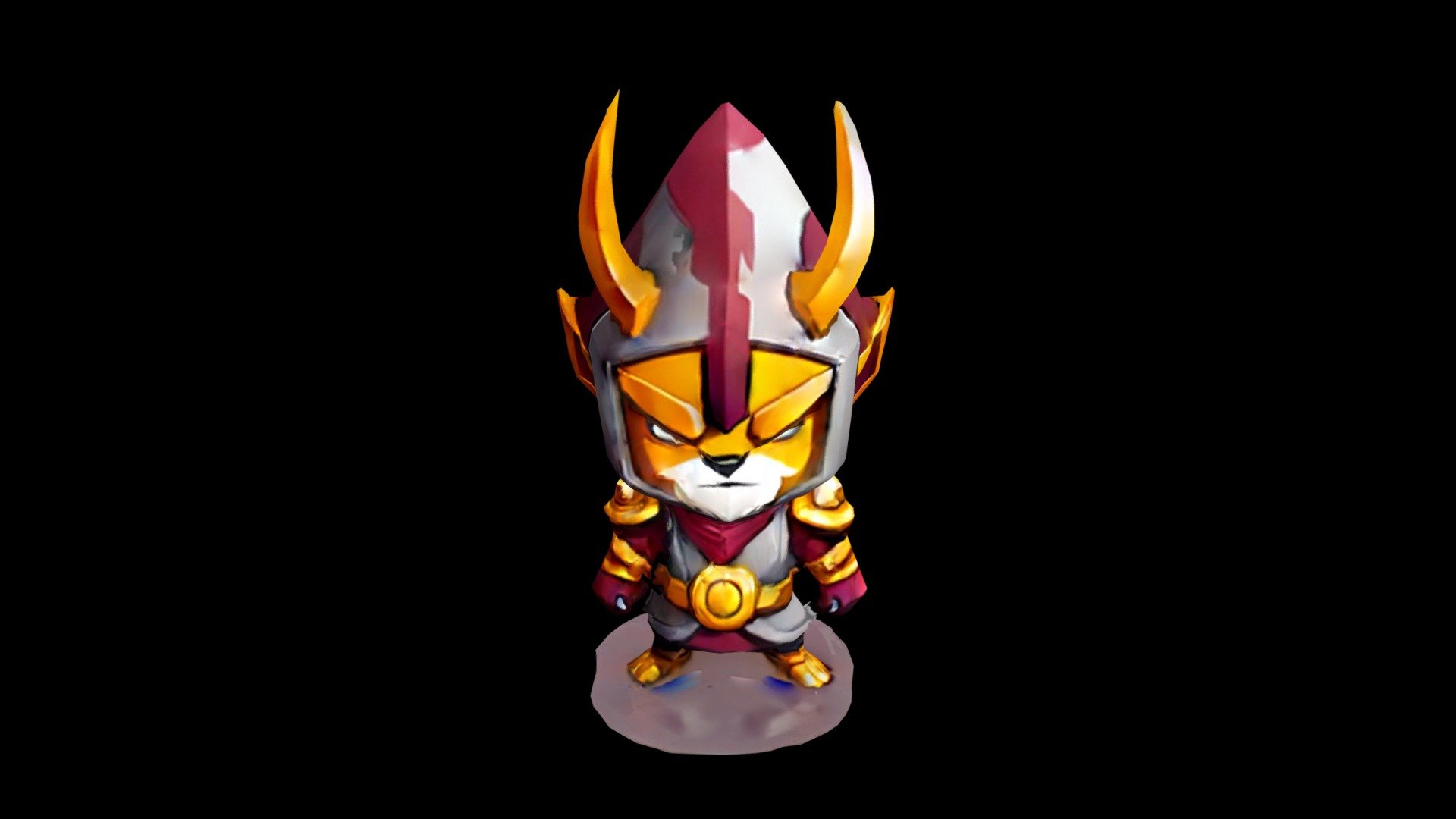 A cartoon cat dressed in armor, including a helm - Download Free 3D ...