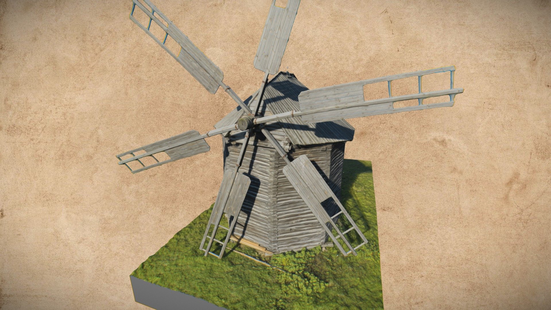 Windmill, early 20th century - 3D model by eMuseum [f6b57c6] - Sketchfab