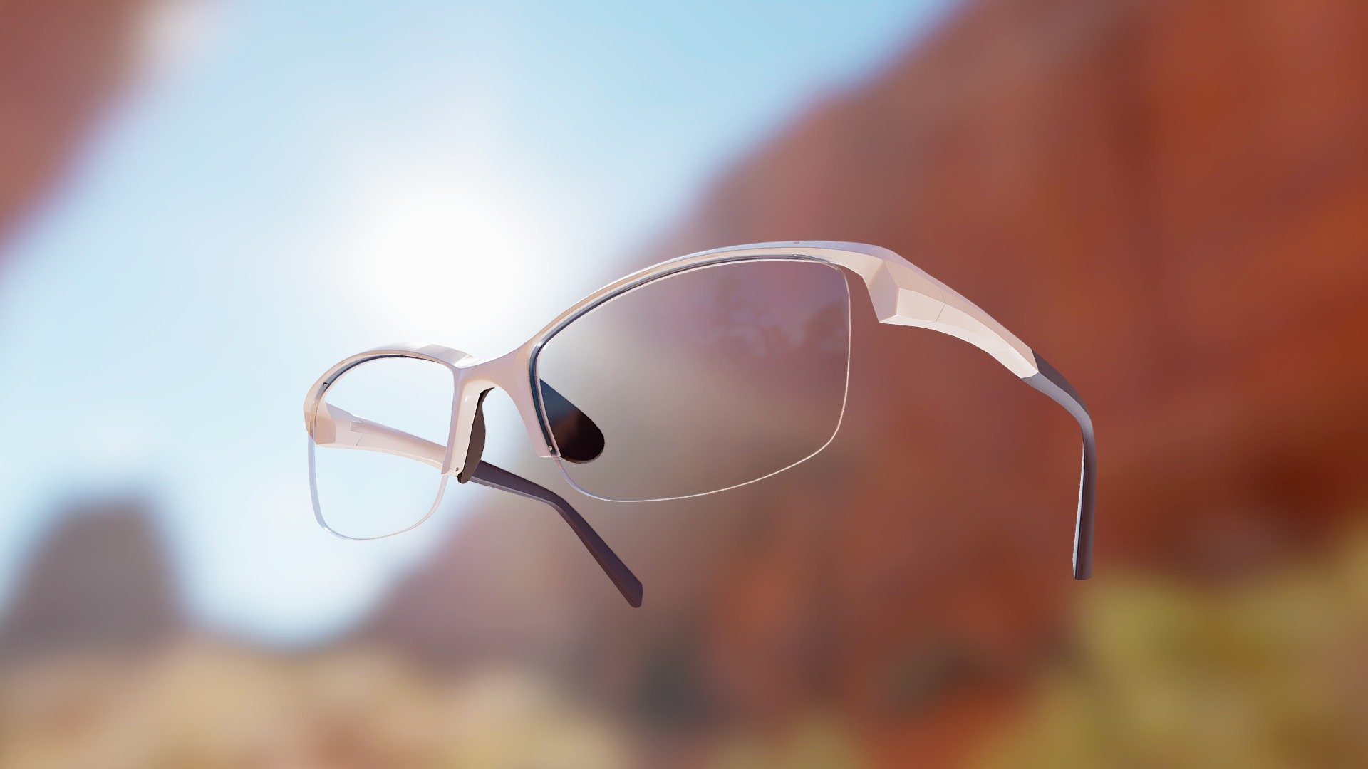 Generic Half-Rim Sports Glasses (White) - 3D model by VirTry Teams ...