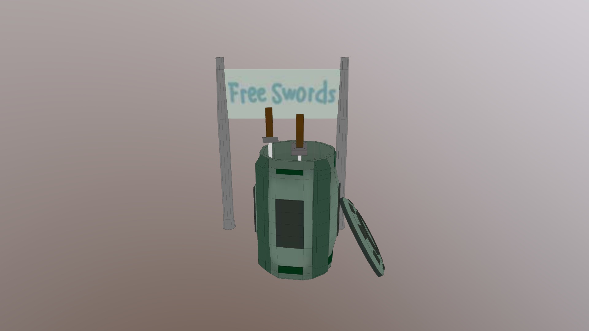 Barrel of Swords - 3D model by Somar52 [f6b9a11] - Sketchfab