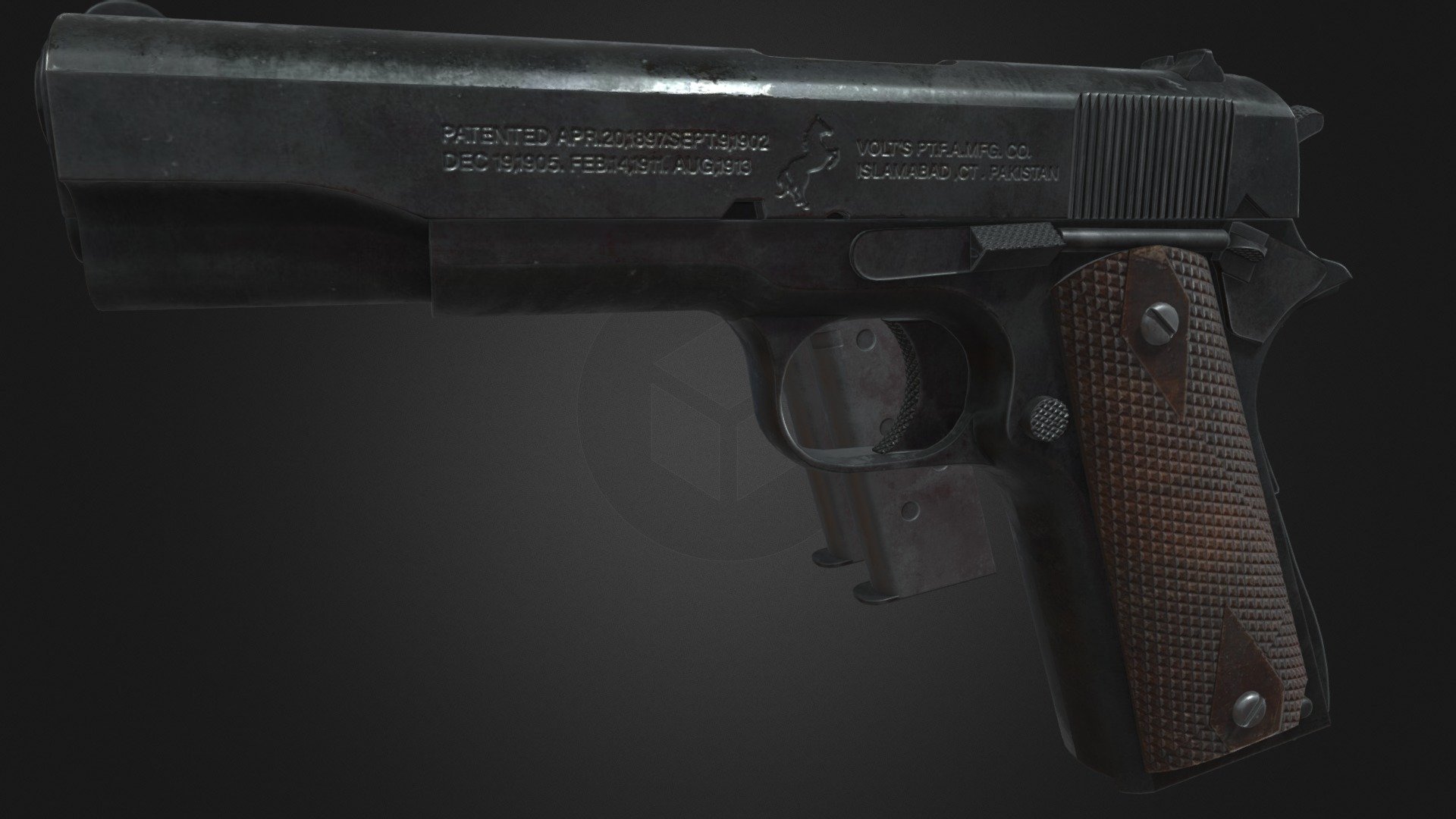 M1911 AAA Game Ready PBR Low-poly 3D model - Buy Royalty Free 3D model ...
