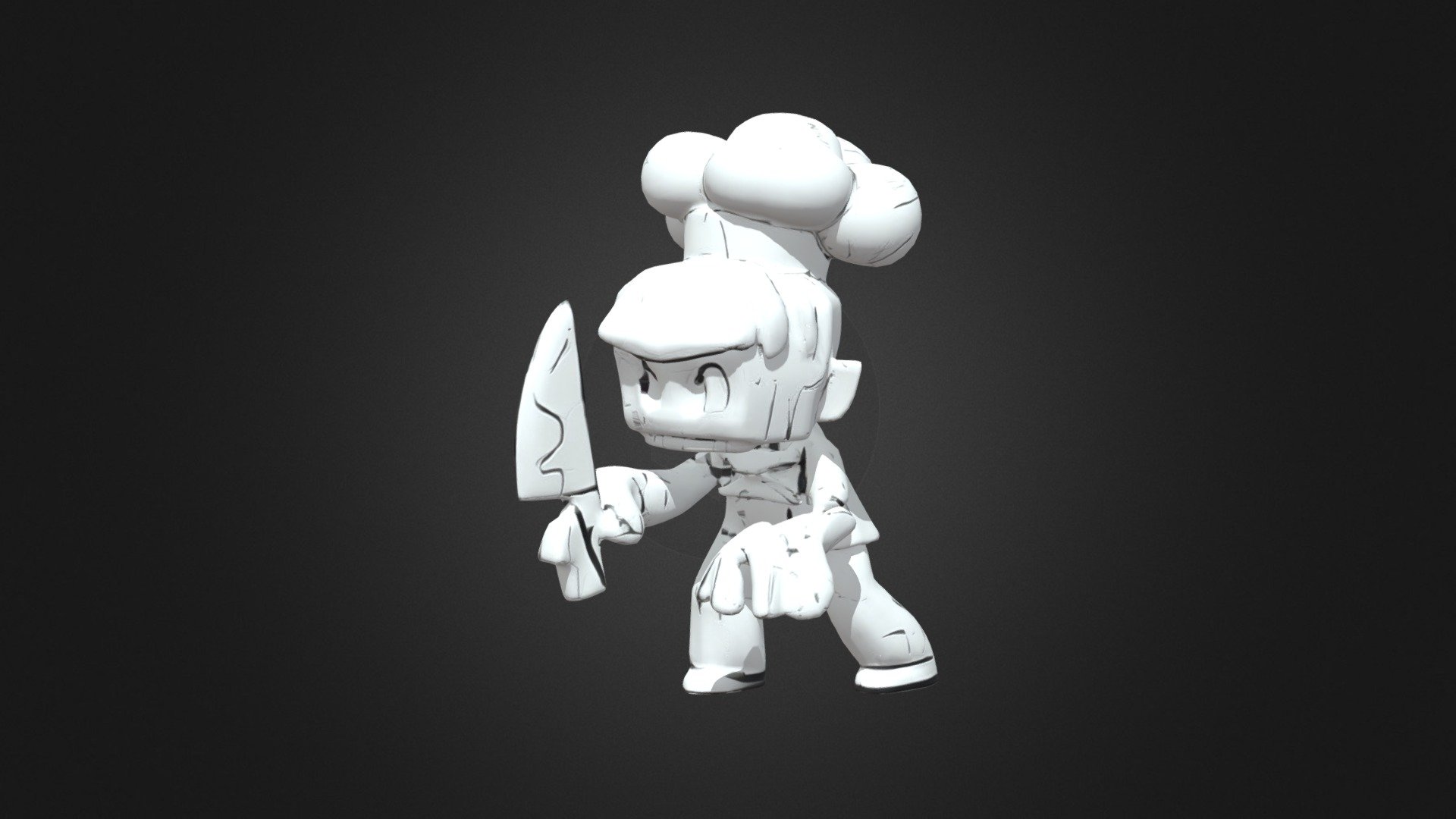 Zombie chef holding a large knife - 3D model by fangstone886 [f6c0645 ...