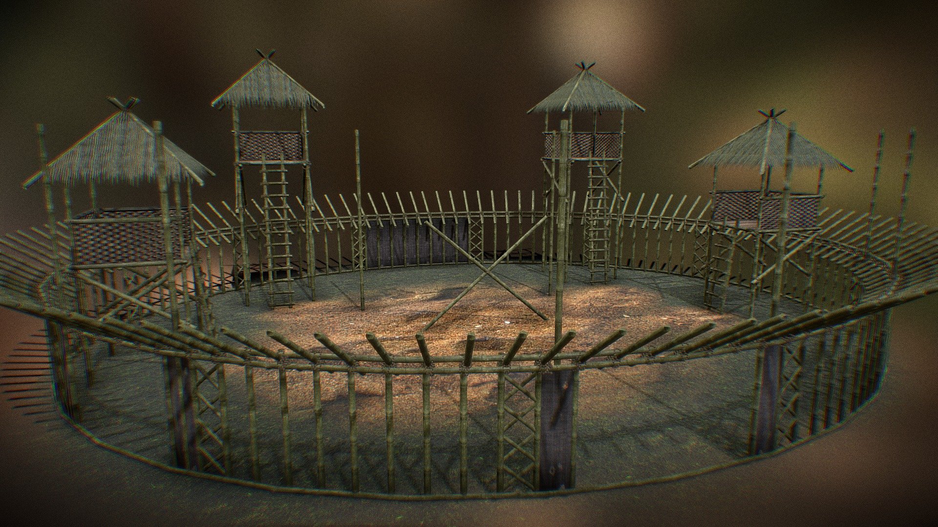 Asian Bamboo Fighting Arena - Buy Royalty Free 3D model by AliasHasim ...