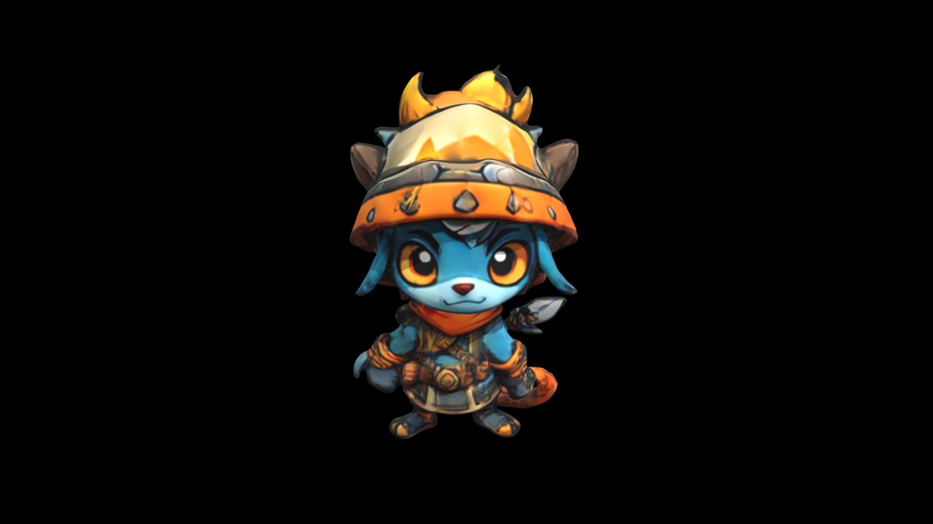 Image of a cartoon character with blue skin, ora - Download Free 3D ...