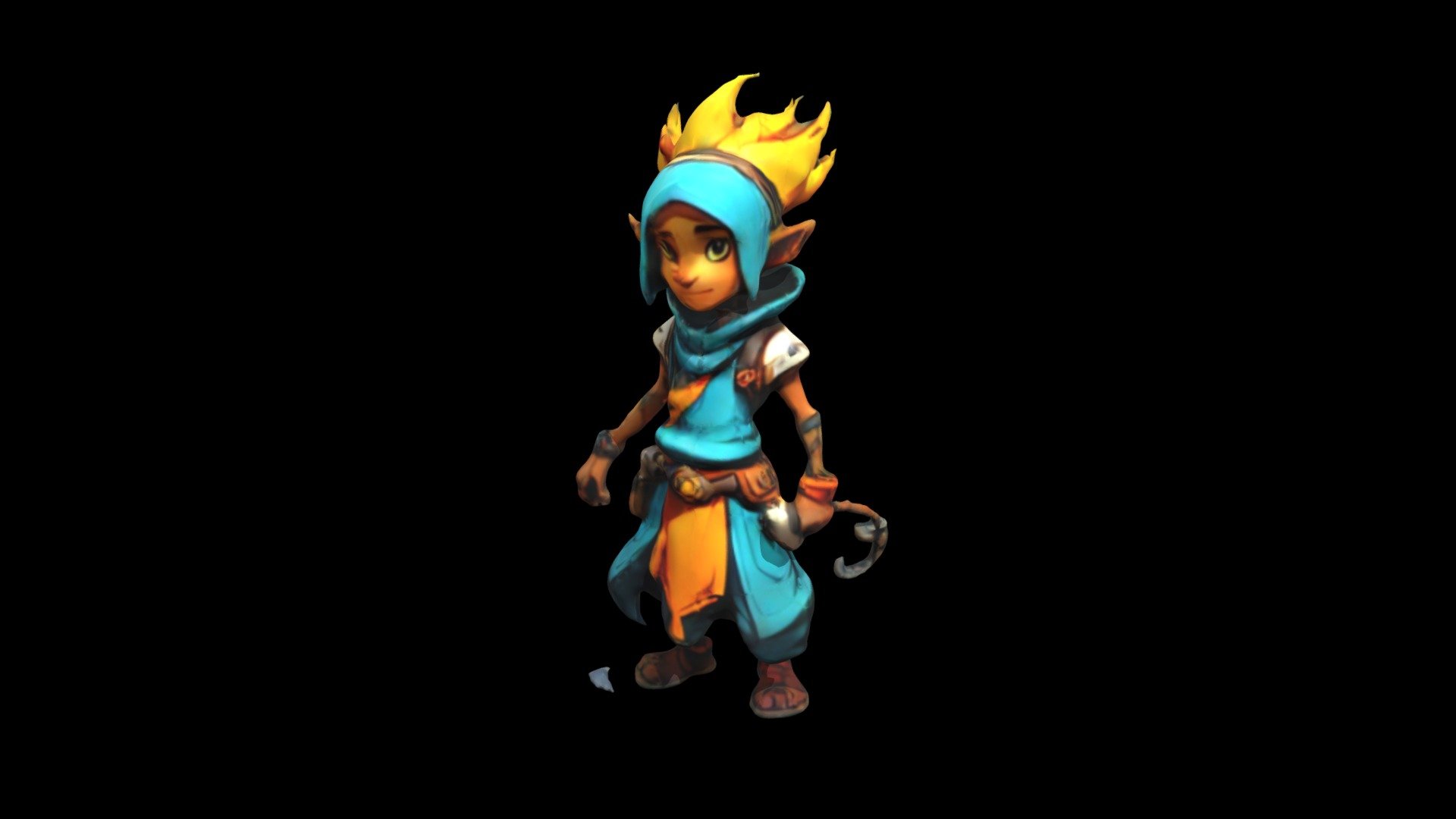 a cartoon character with a hook in his hand - Download Free 3D model by ...