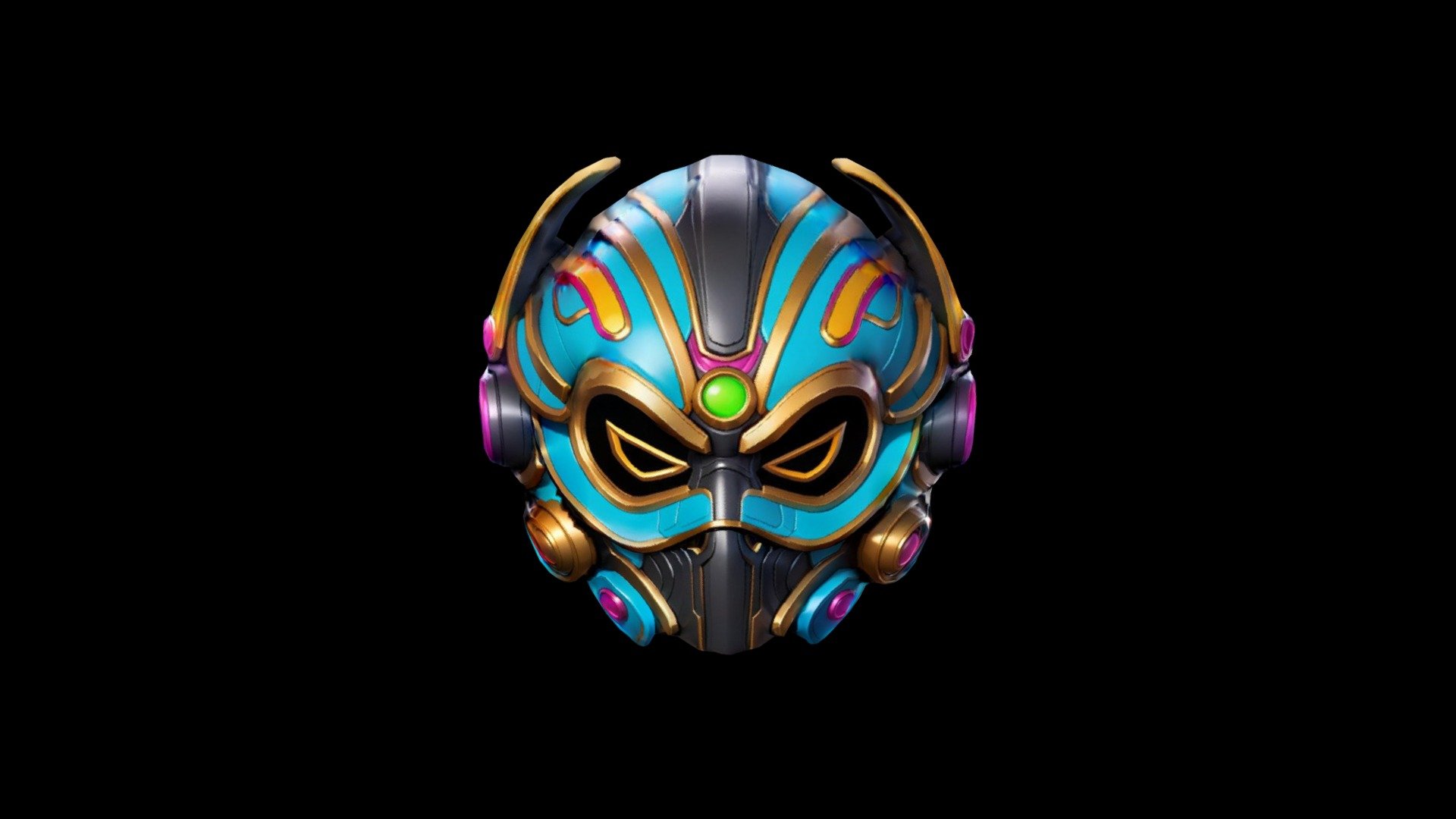 The image features a close-up of a mask with an - Download Free 3D ...