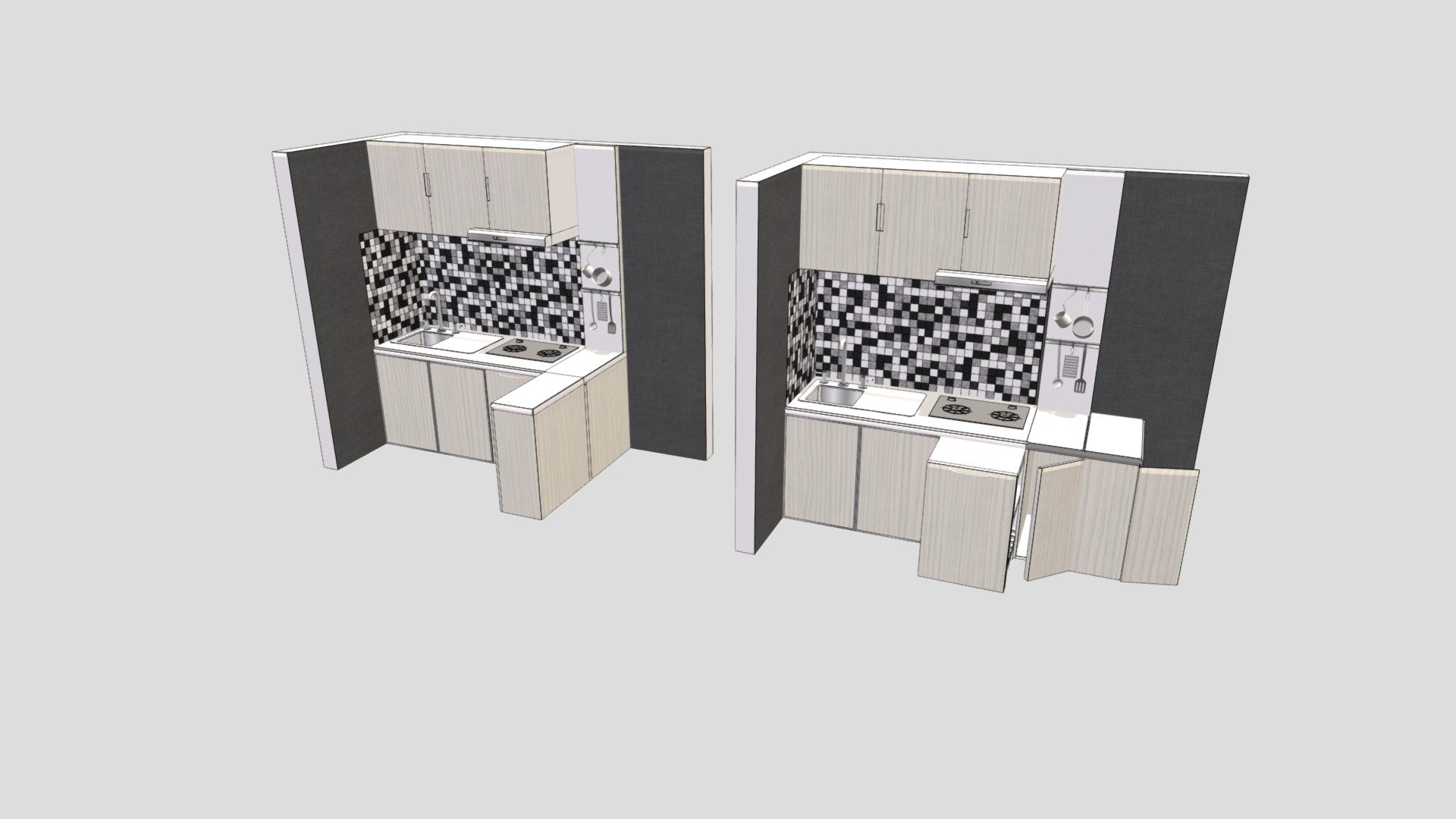 Kitchen set 4 - 3D model by tatanugraha [f6ef37e] - Sketchfab