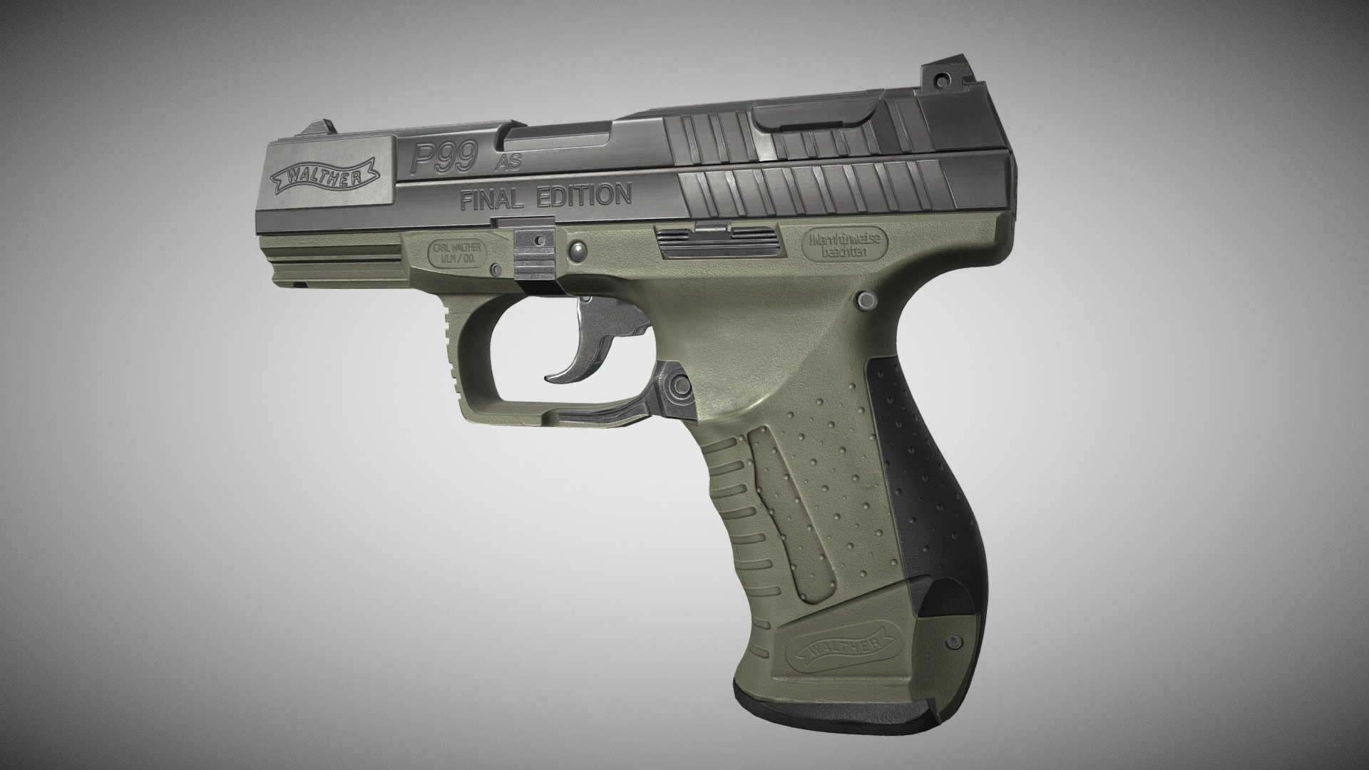Game Ready Walther P99 handgun - 3D model by 67obpcnh [f6f3414] - Sketchfab