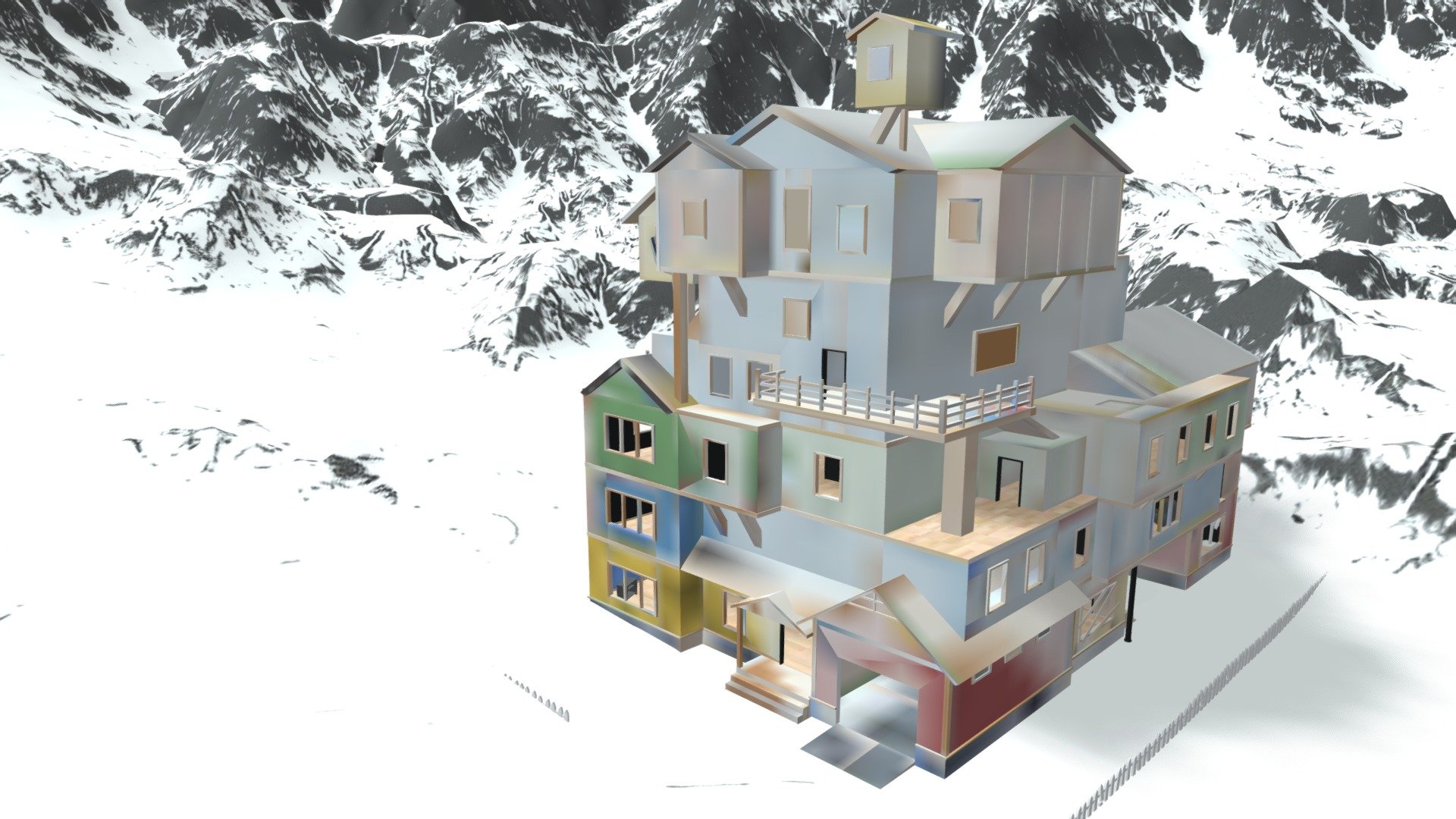 Ambientazione montagna angry neighbor - Download Free 3D model by ...