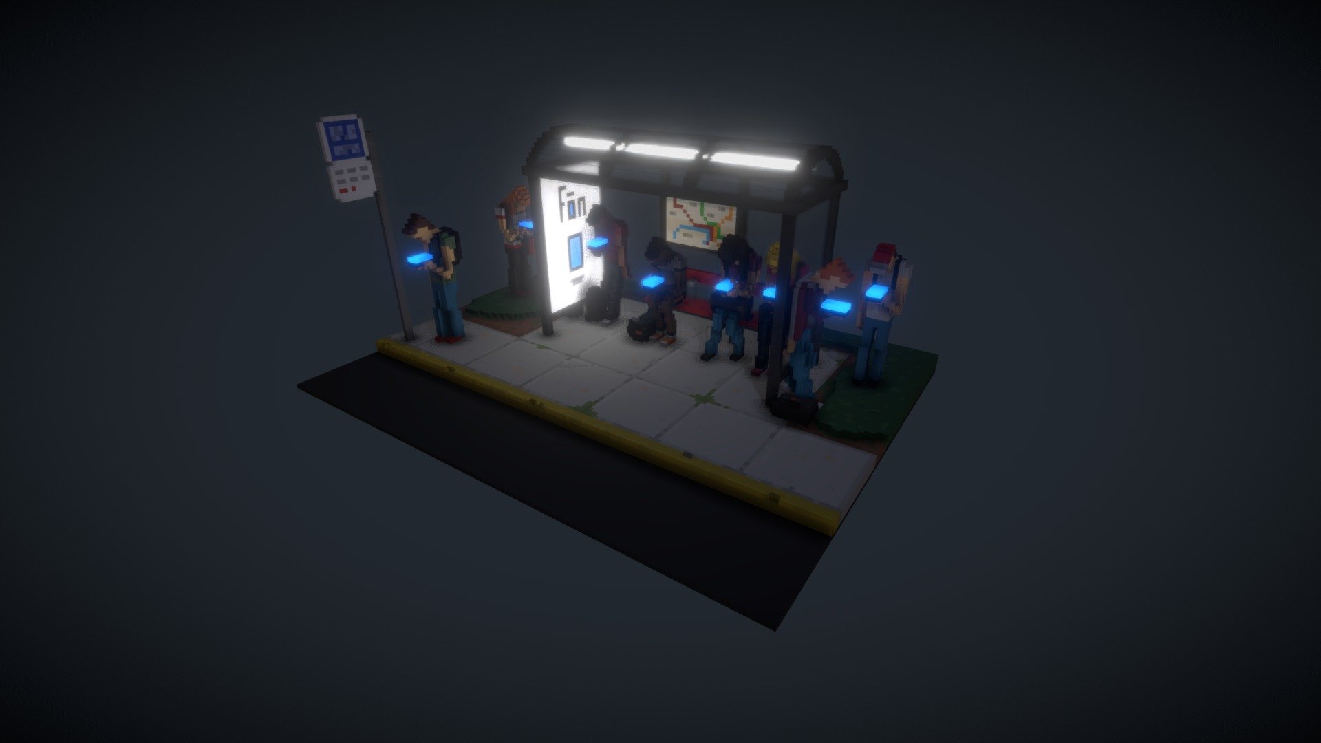 Bus Stop Zombies - 3D model by Mike.Nicholson [f702d2f] - Sketchfab
