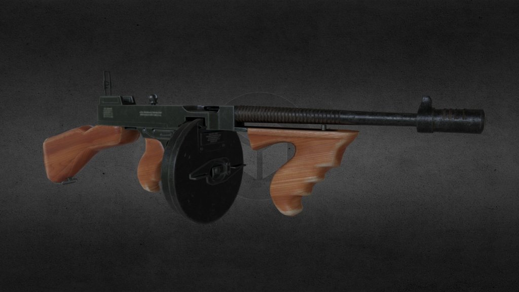 TommyGun - 3D model by Bonnier Vincent (@bonniervincent) [f70bebb ...