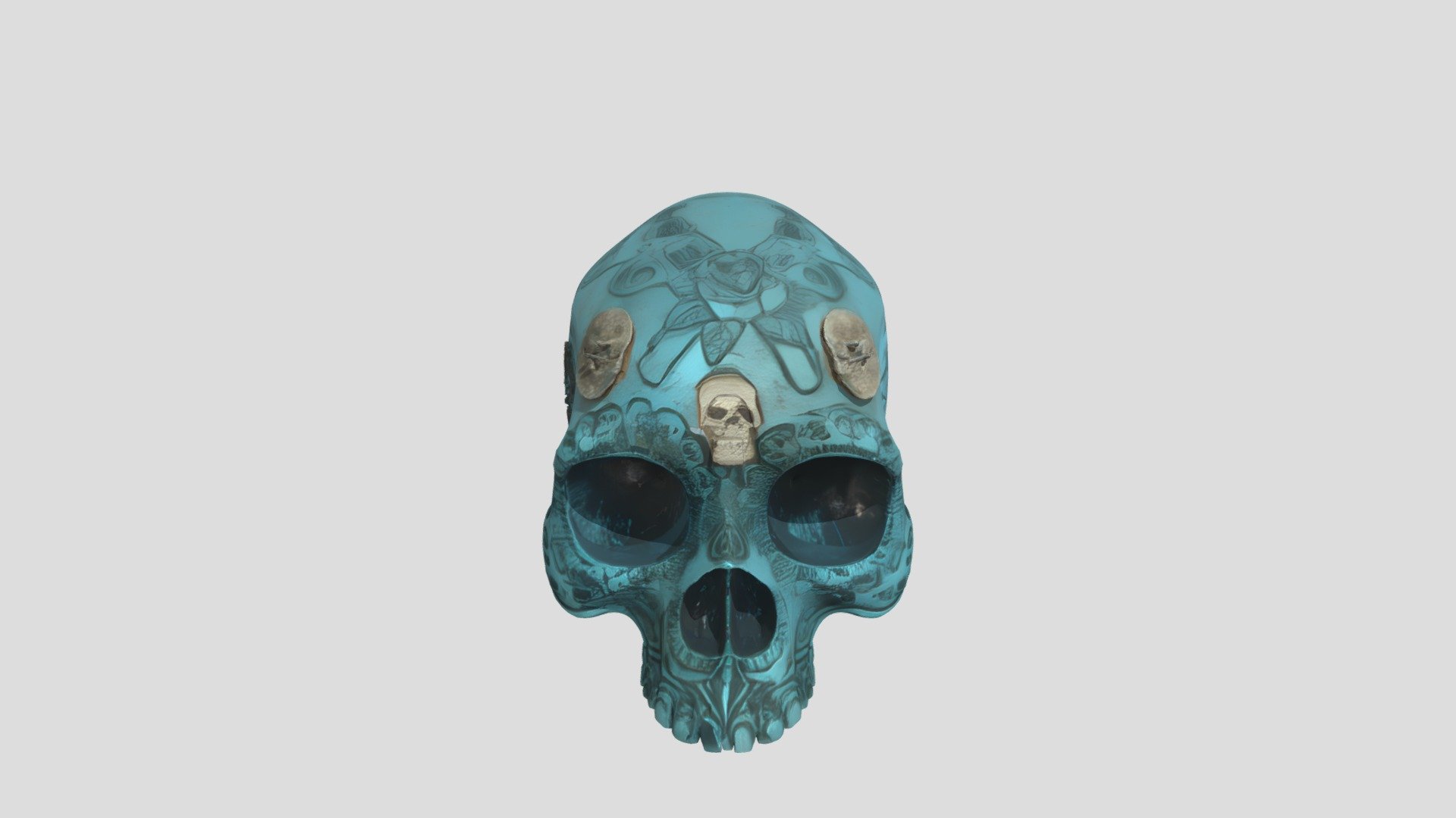 decorative turquoise skull - 3D model by oscuridadporhonor [f72afab ...