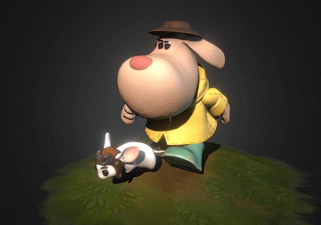 Dog with mouse - 3D model by fatsnail [f730c91] - Sketchfab