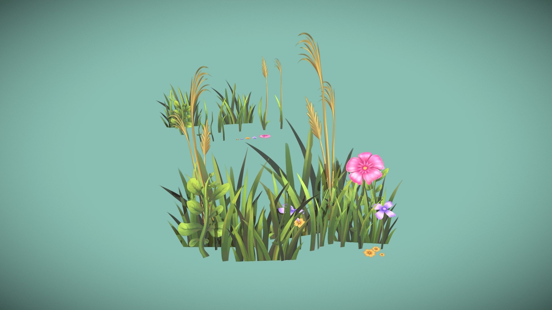 Stylized Grass and Flowers - 3D model by rodrigobonomo [f73436f ...