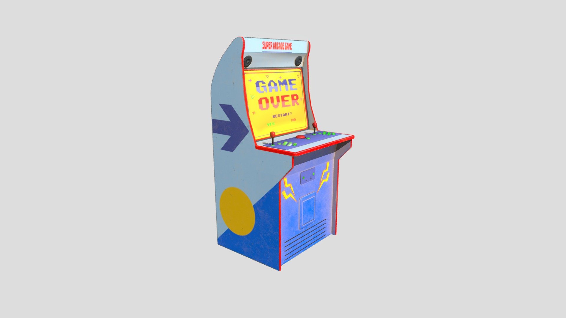 "Almost new" retro arcade game machine Low-poly - Download Free 3D ...