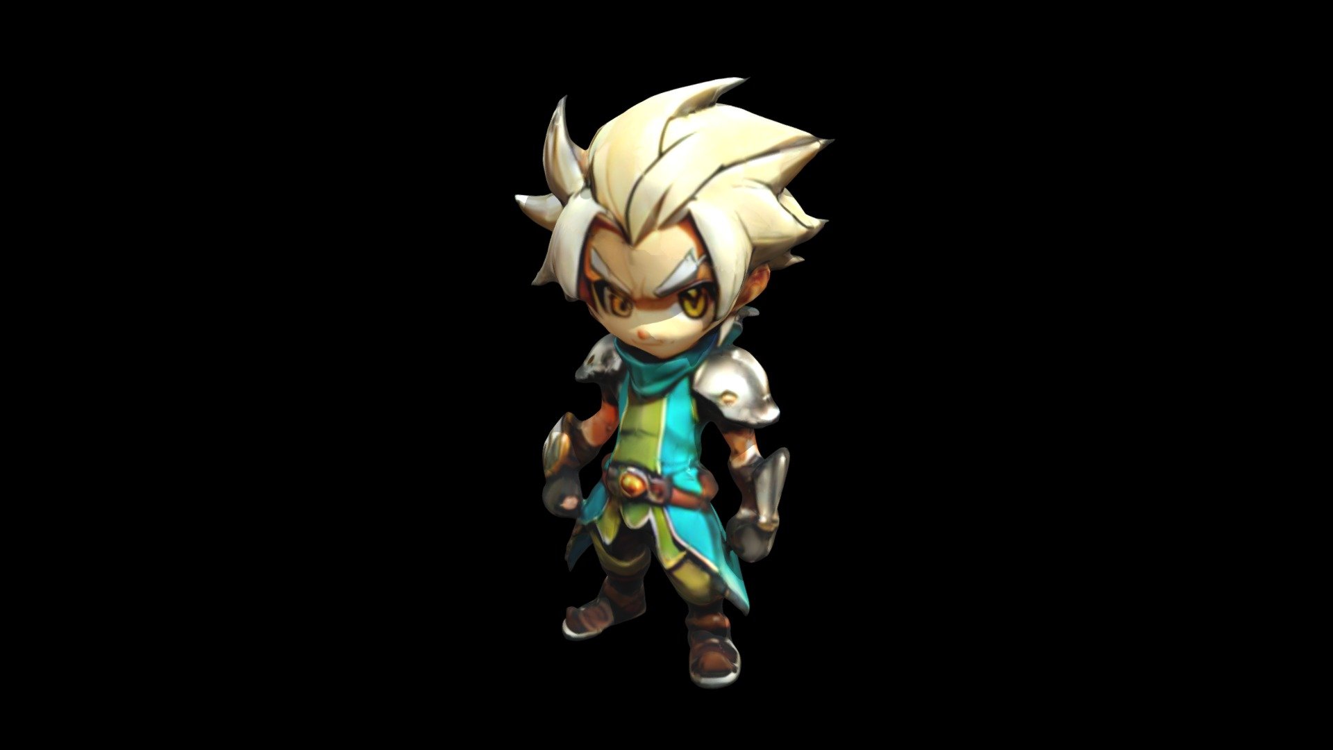 a cartoon character with a belt that says eo - Download Free 3D model ...