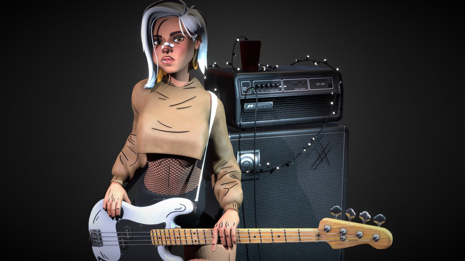 bass girl - 3D model by icaroricardoc [f7444f4] - Sketchfab