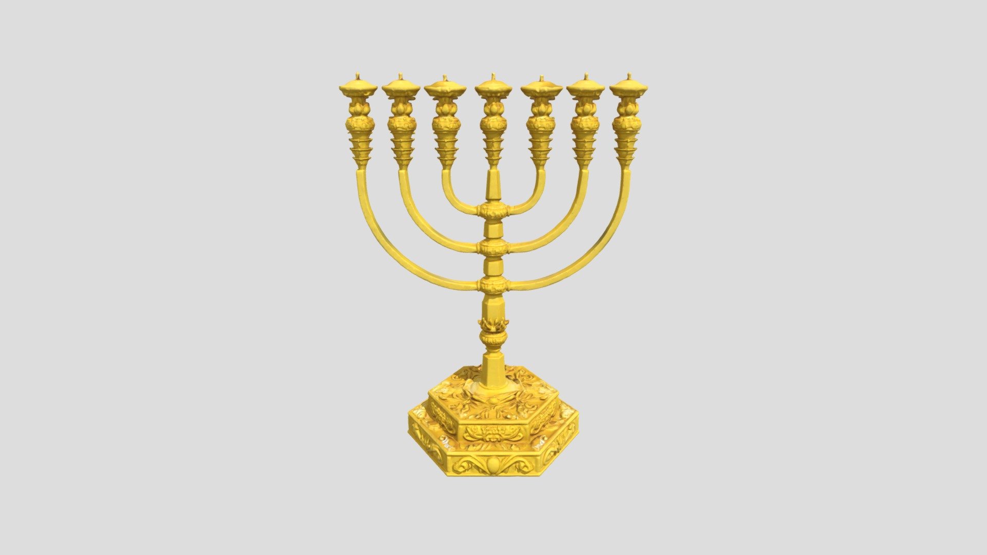 Golden Menorah Exhibit - Download Free 3D model by Juan Ignacio ...