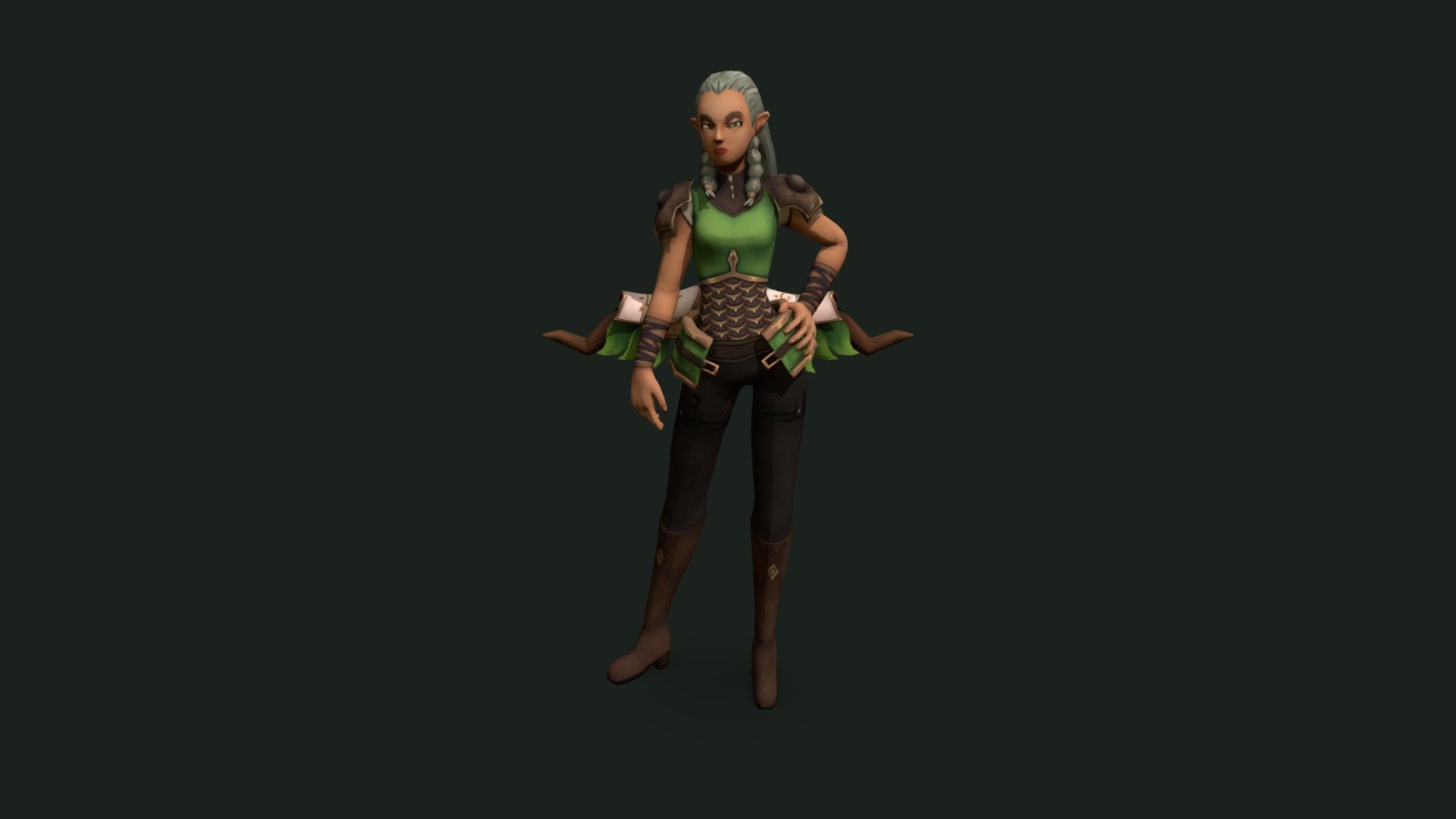Explorer Aldahara - Half Elf - OC - DND - 3D model by Donick [f748e33 ...