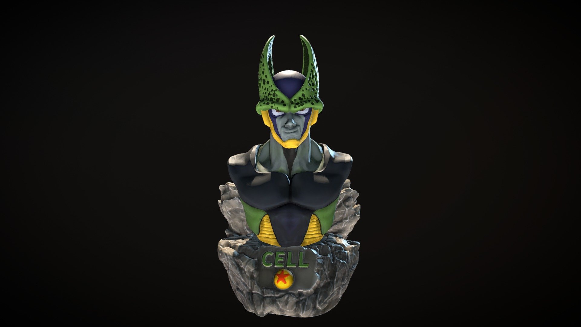 DBZ Perfect Cell Bust - 3D model by webbyeasy [f75cbe8] - Sketchfab
