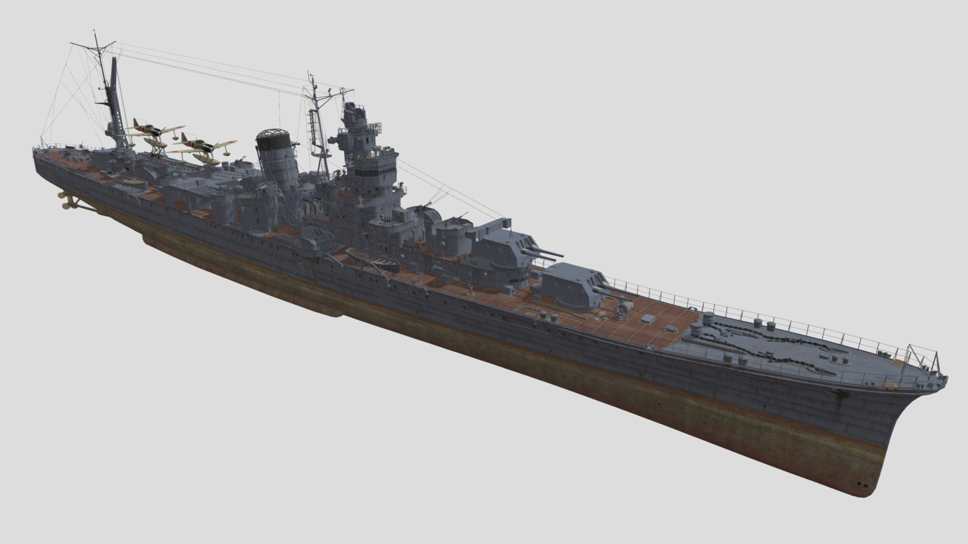 Japanese Light Cruiser 5-阿贺野（Agano） - Download Free 3D model by 全斗焕 ...