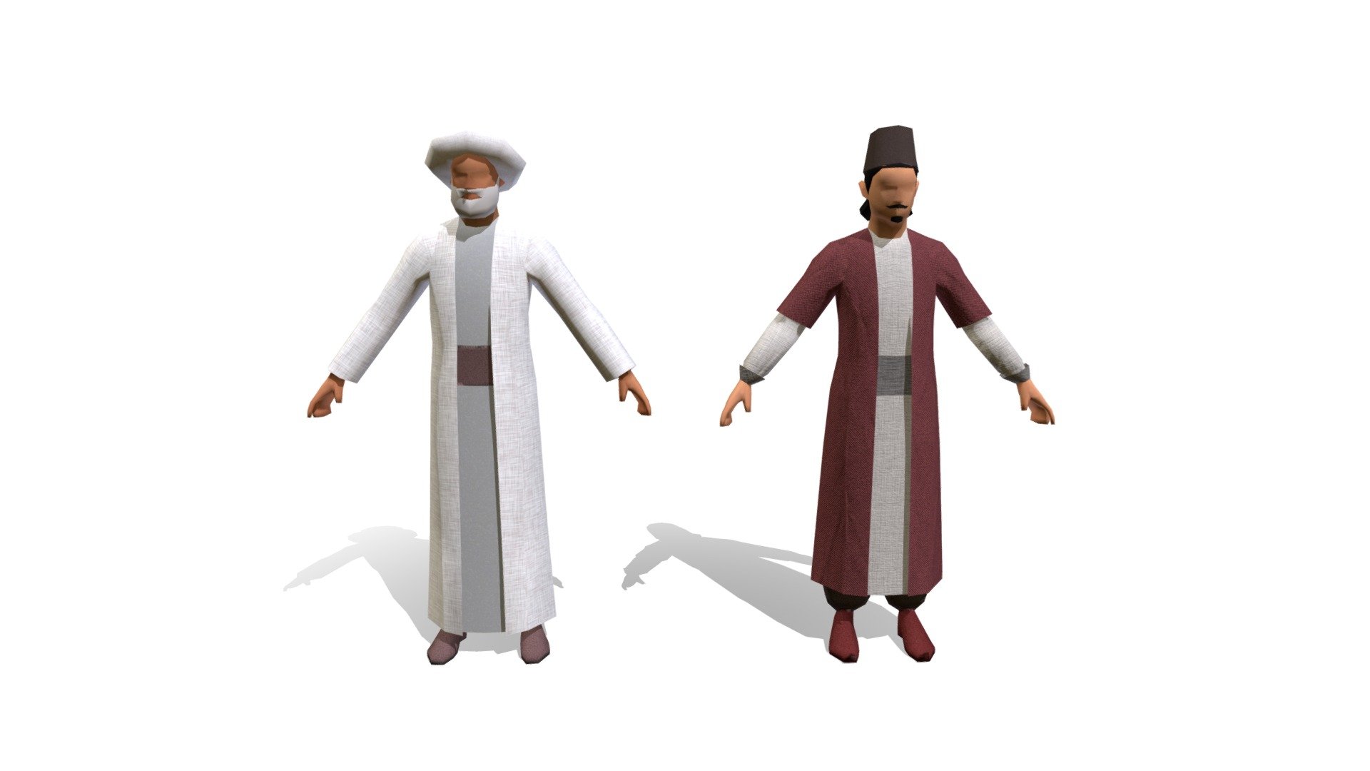 Low Poly Middle Eastern Merchants NPC - Download Free 3D model by Nisa ...
