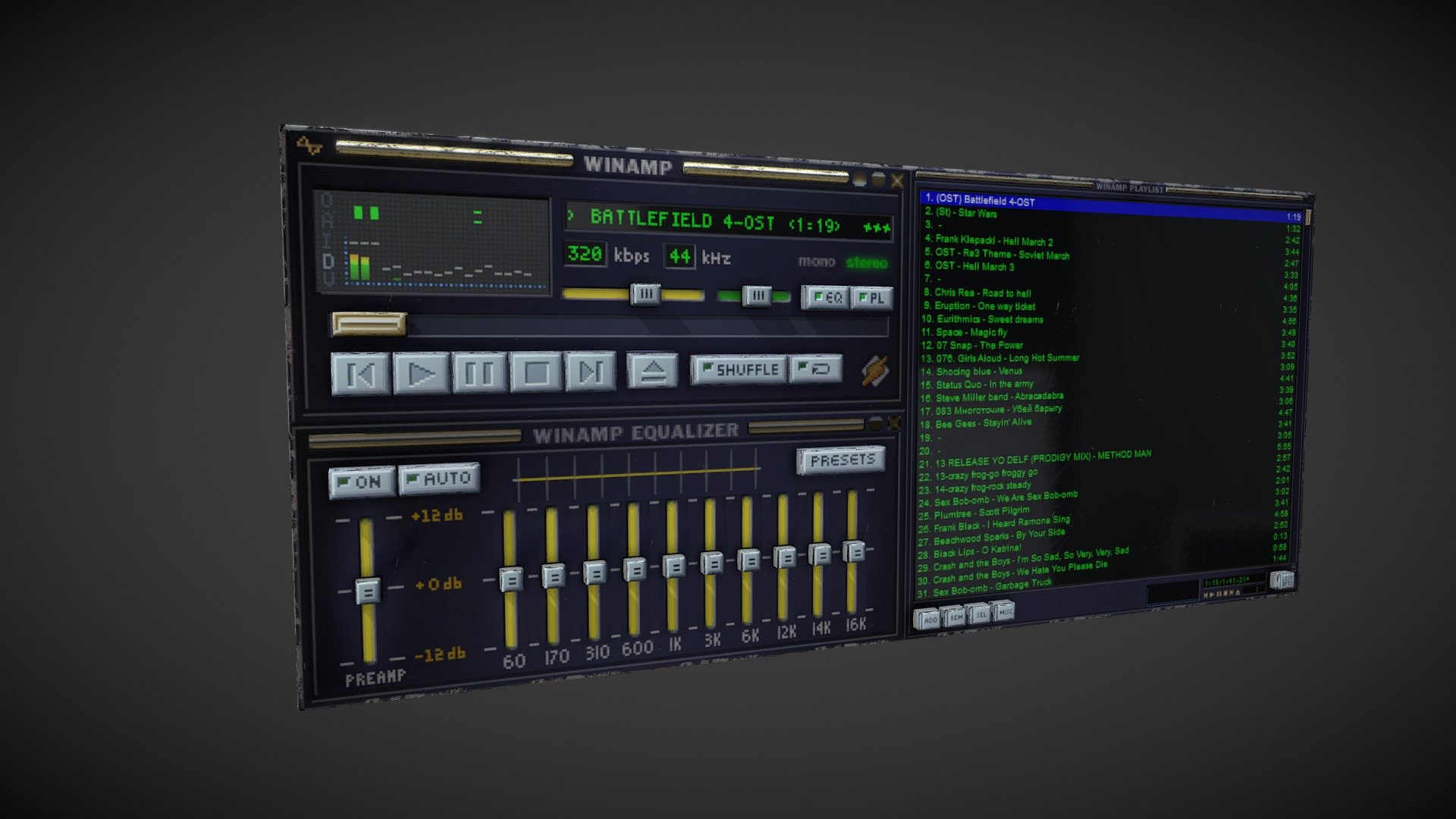 Winamp music player. - 3D model by Valger [f76d4ab] - Sketchfab