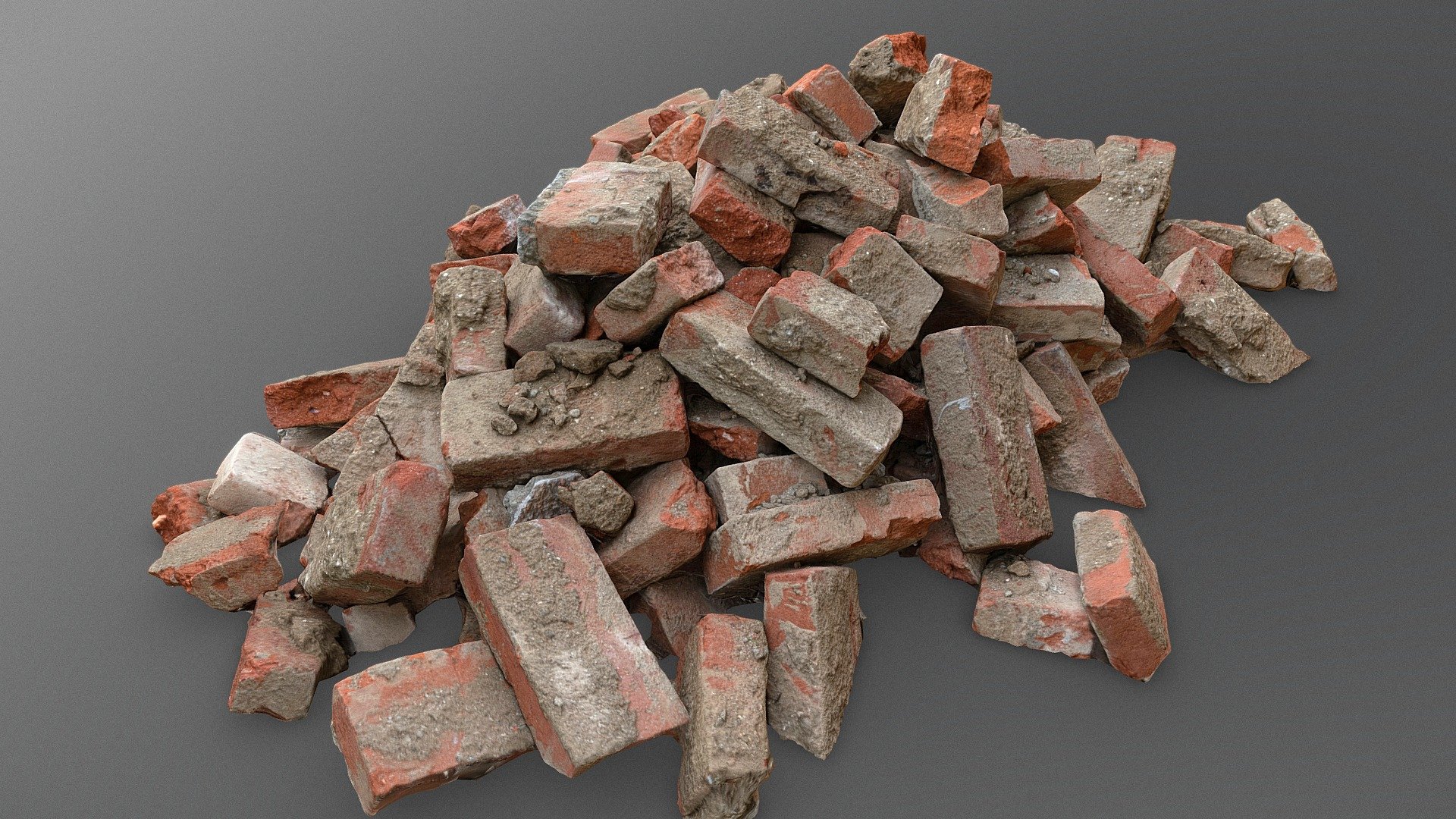 Heap of construction old debris bricks - 3D model by matousekfoto ...