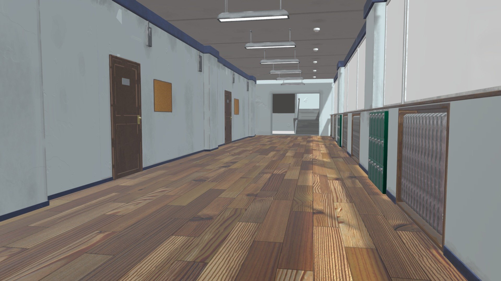 The Japanese School Corridor - Download Free 3D model by volvor ...
